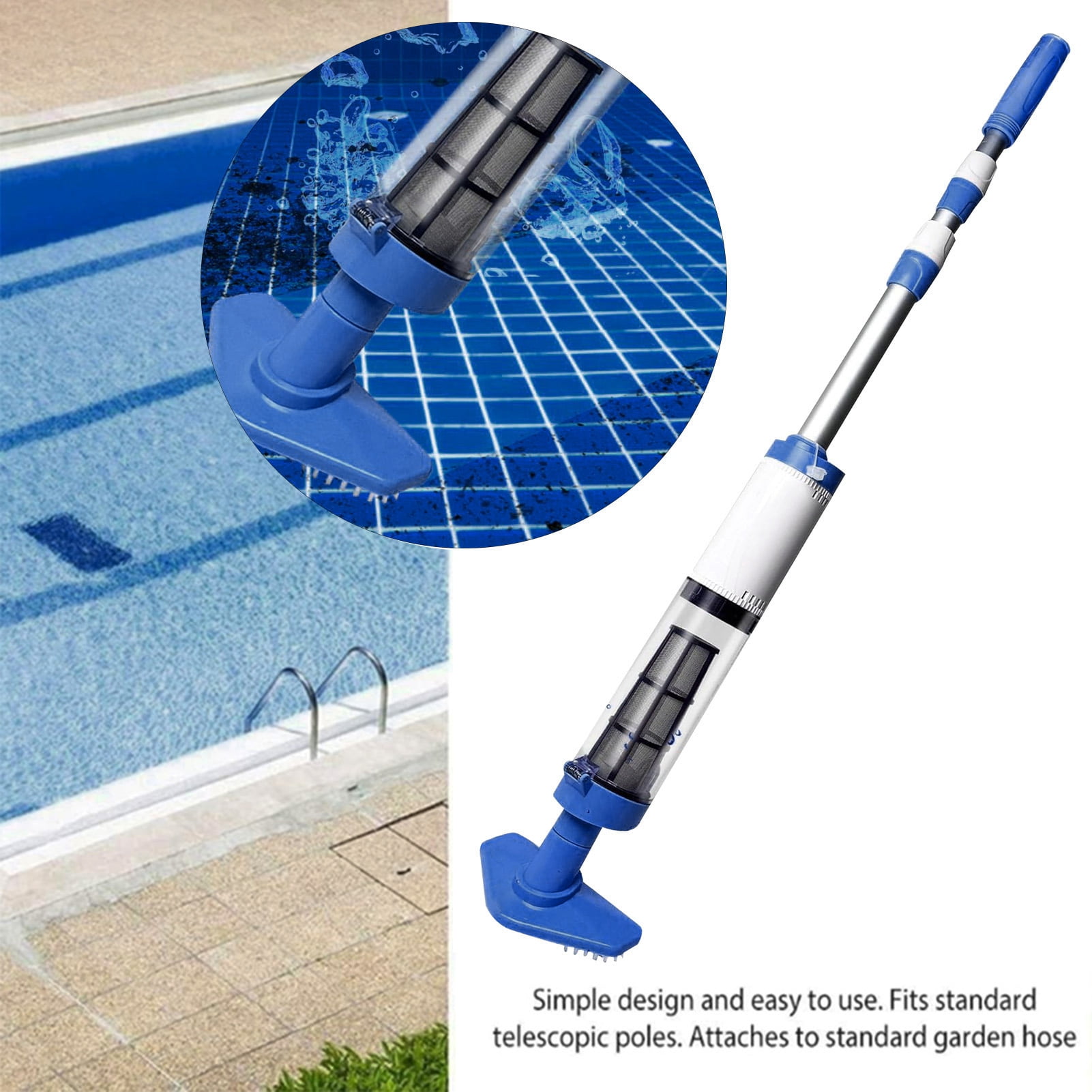 Taolixe Cordless Pool Vacuum 3-in-1 Rechargeable Pool Cleaner Handheld ...