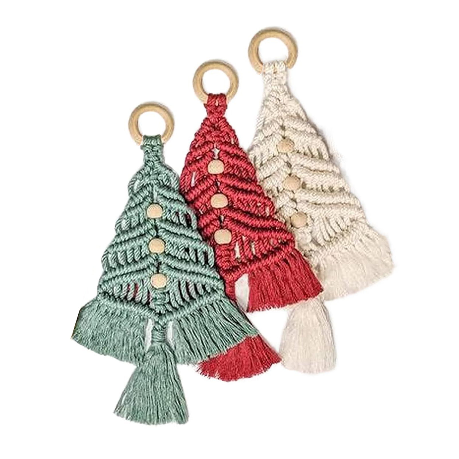 Taolixe DIY Christmas Tree Macrame Kit Cotton Rope Braiding Set Hand ...