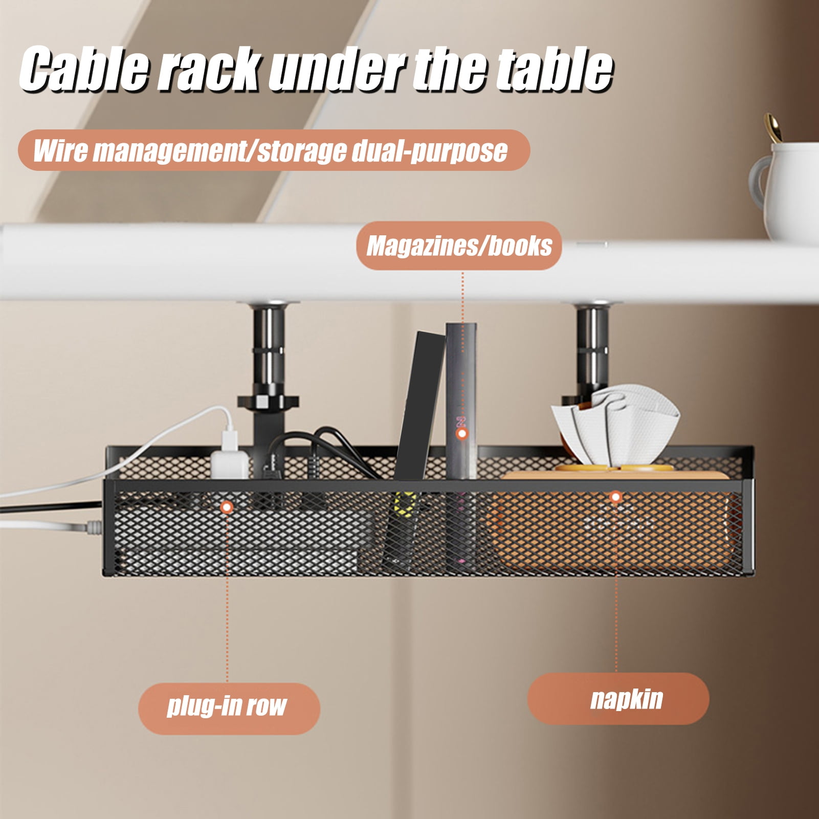 Taolixe Data Cable Storage Rack Under-Desk Organizer Simple ...
