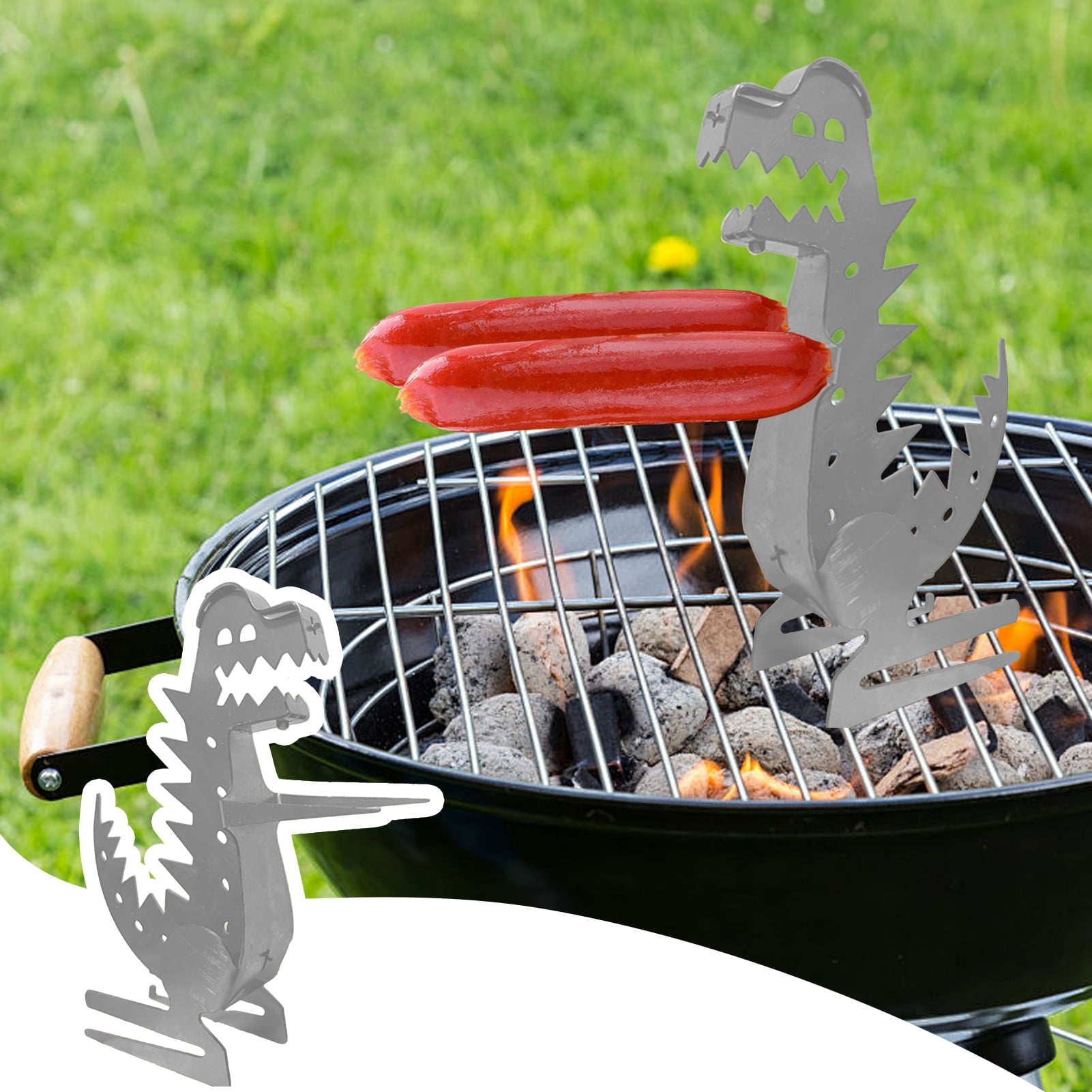Taolixe Dinosaur Hot Dog Rack Funny Dinosaur Shape Grill Sausage Rack ...