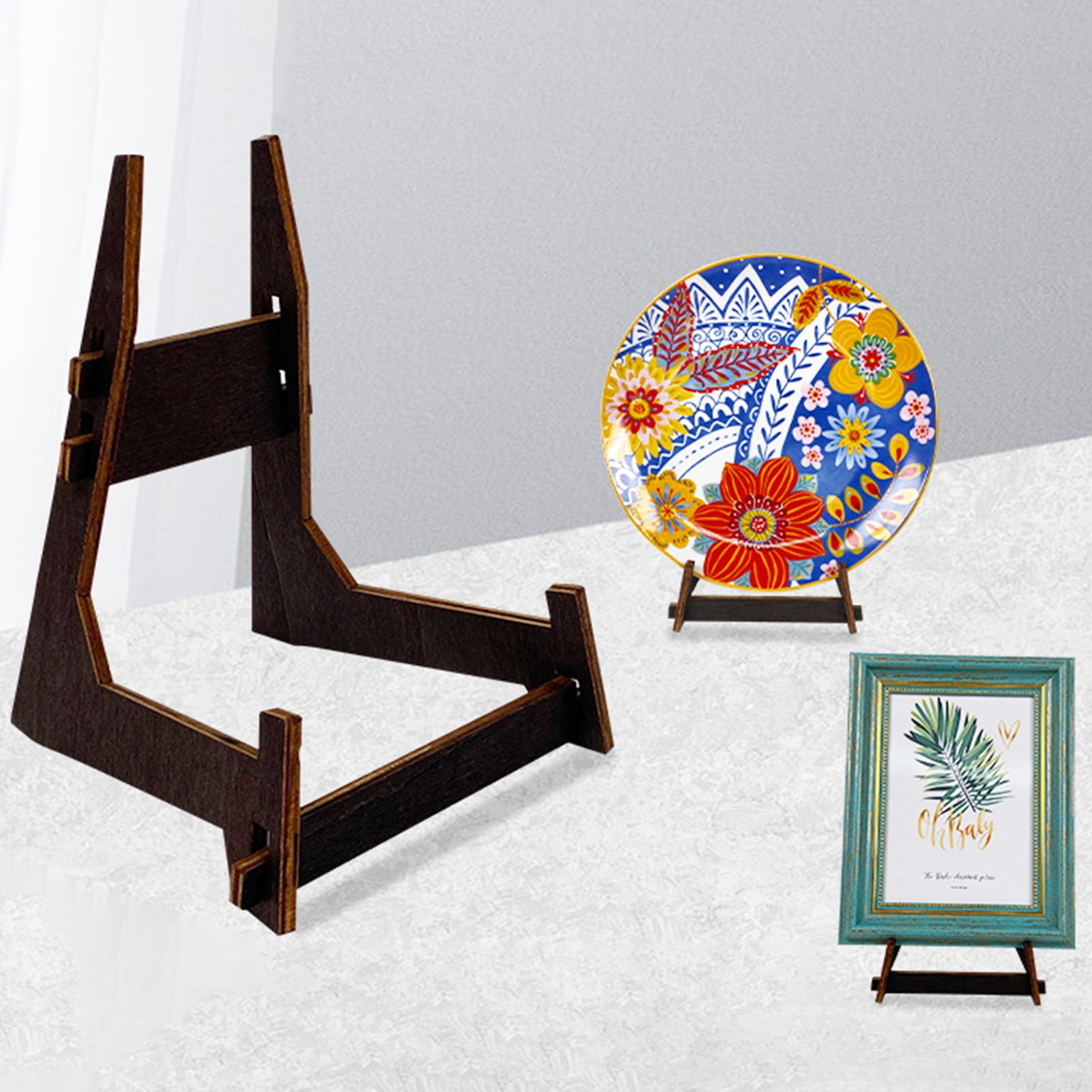 Taolixe Display Stand Vintage L-shaped Wooden Plate Stand Multi-Purpose ...