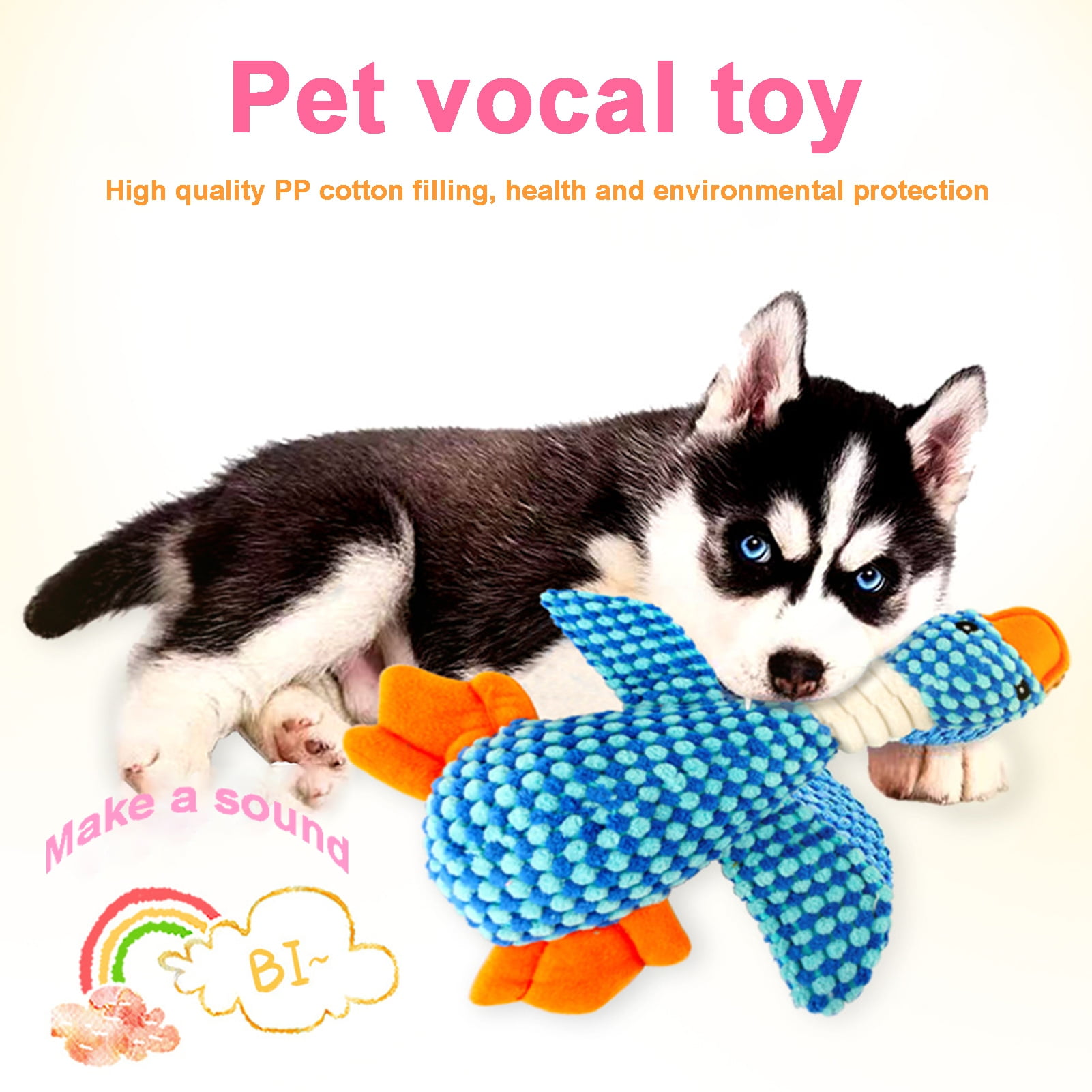 Taolixe Doy Toy Plush Cartoon Duck Shape Pet Chew Toy Built-in Sound ...