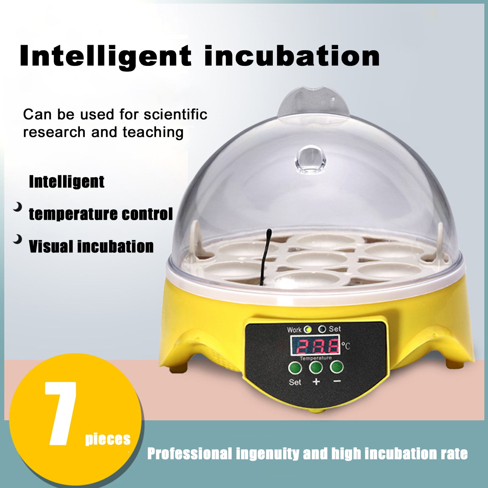 Taolixe Egg Incubator 7 Eggs Automatic ABS Temperature Sensing Poultry ...