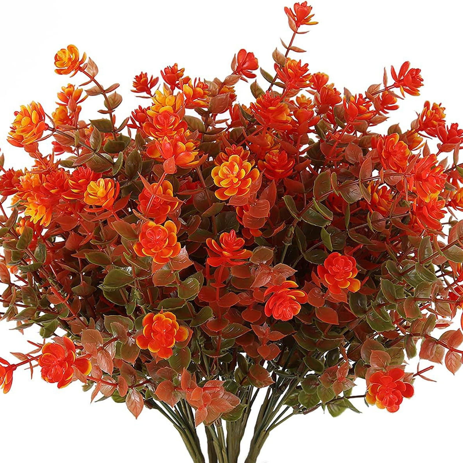 Taolixe Fall Artificial Flower 7 Fork Realistic Fake Plastic Flower ...