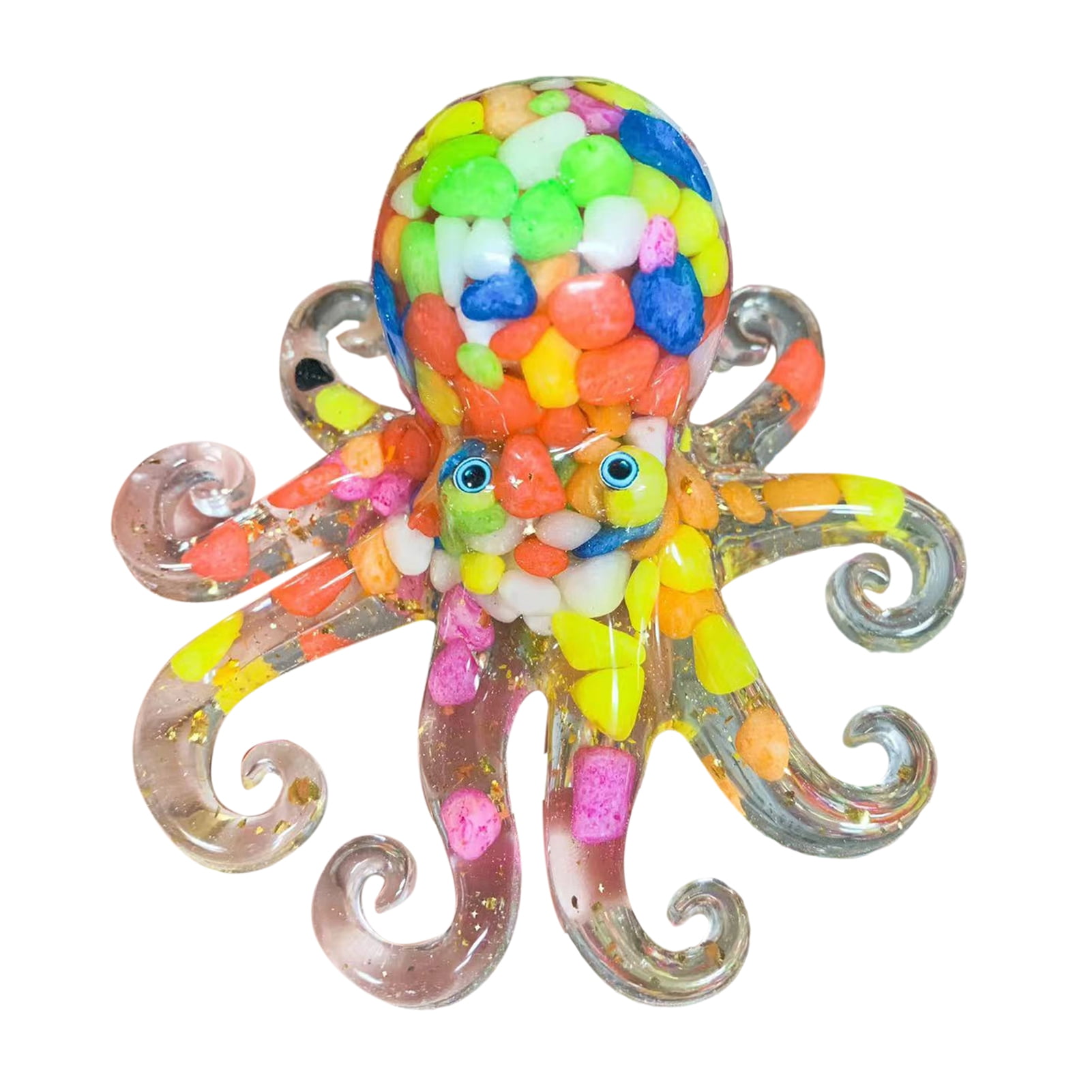 Taolixe Faux Crystal Epoxy Octopus Ornament Healing Natural Stone Epoxy ...