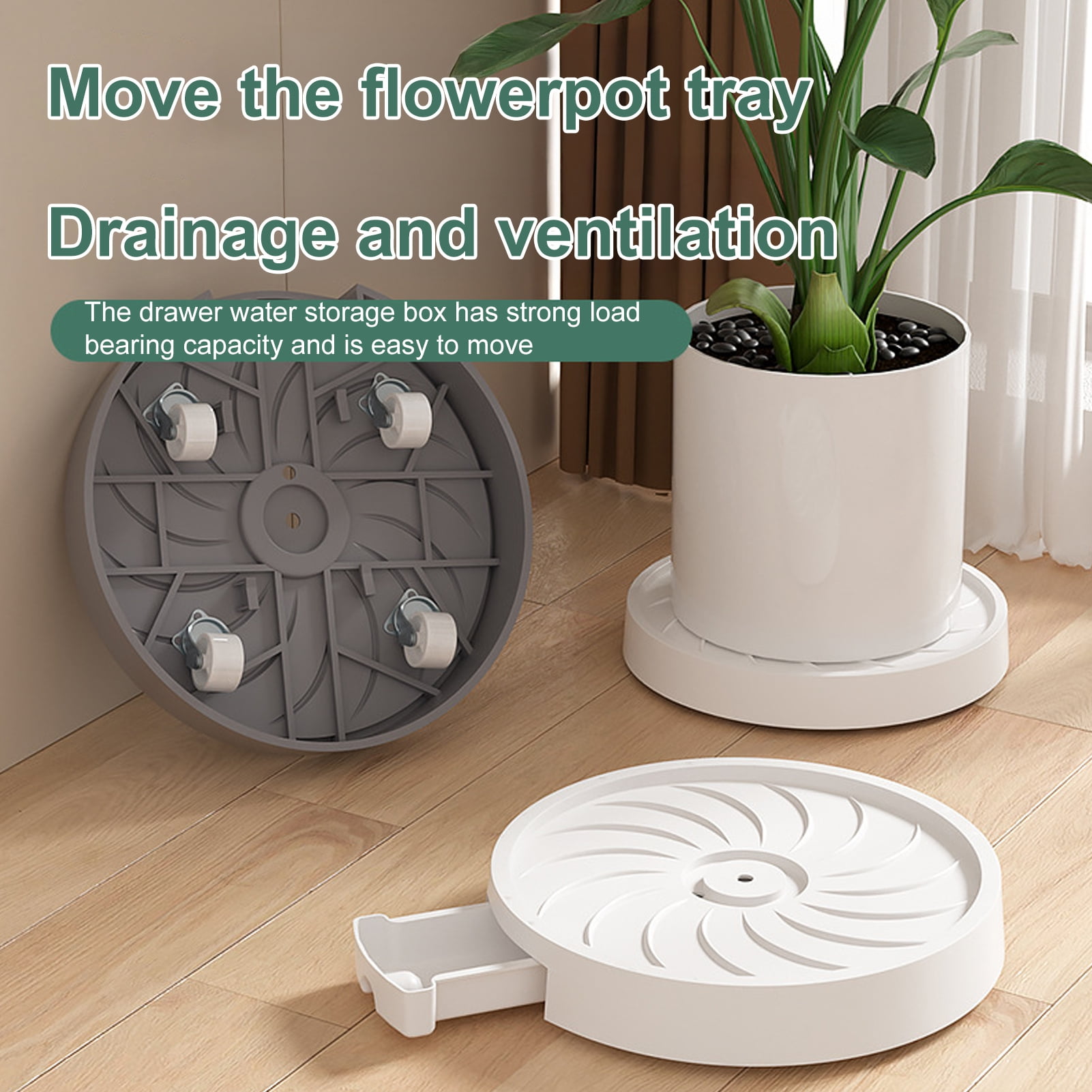 Taolixe Flowerpot Saucer with Wheels Heavy Duty Plant Caddy with Water ...