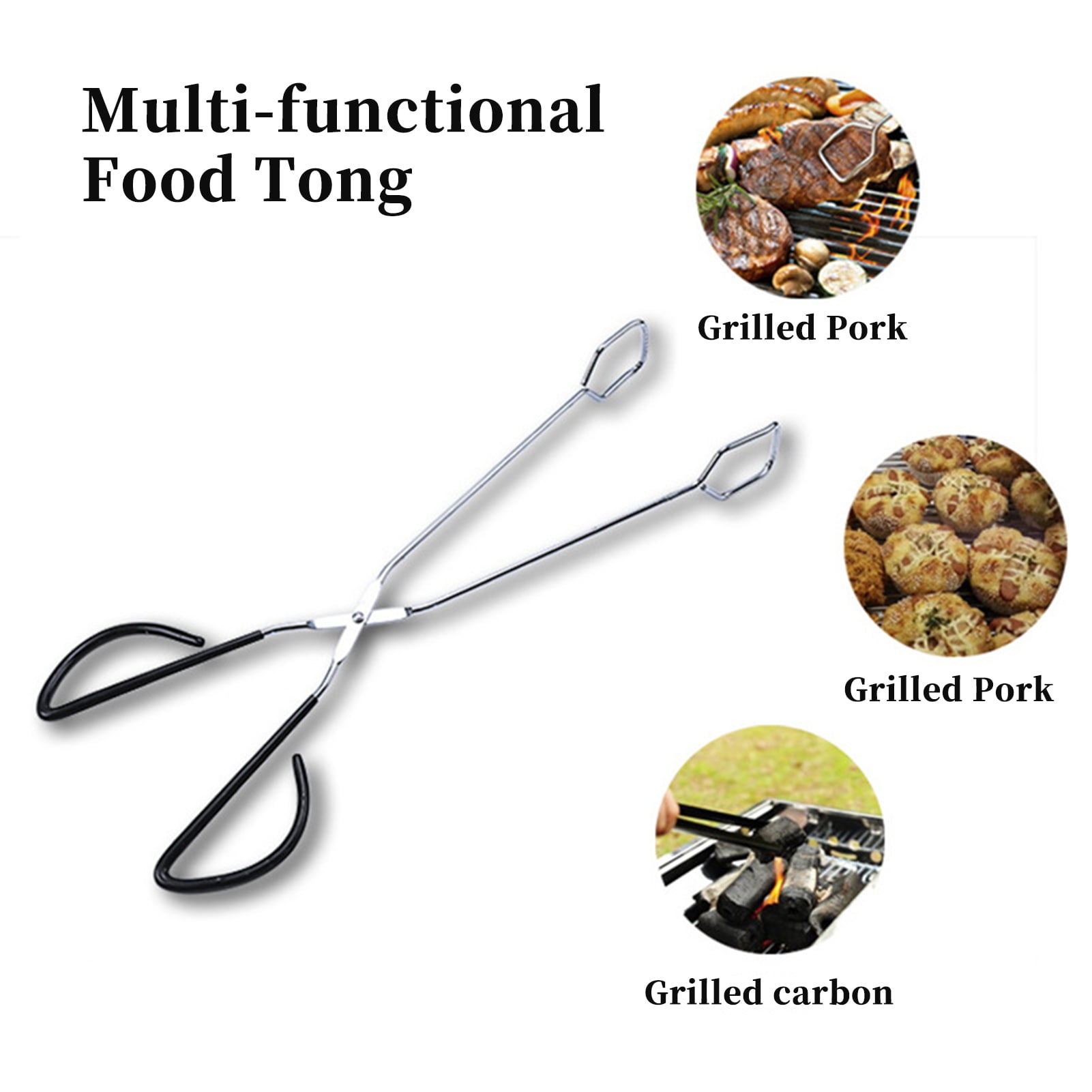 Taolixe Food Scissor Tong Stainless Steel Non-slip Long Handle Anti ...