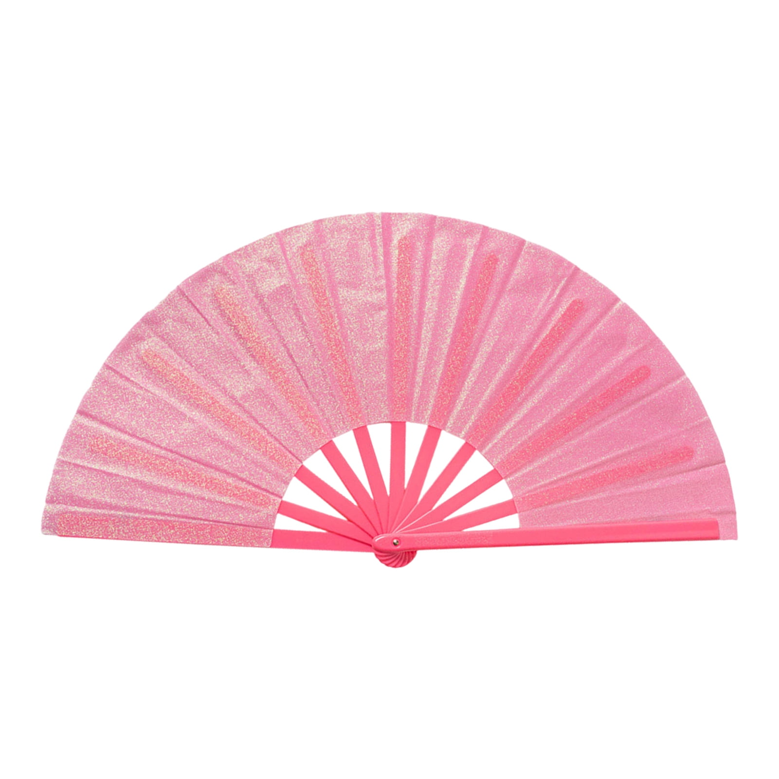 Taolixe Glitter Powder Folding Fan Solid Color Kung Fu Dance ...