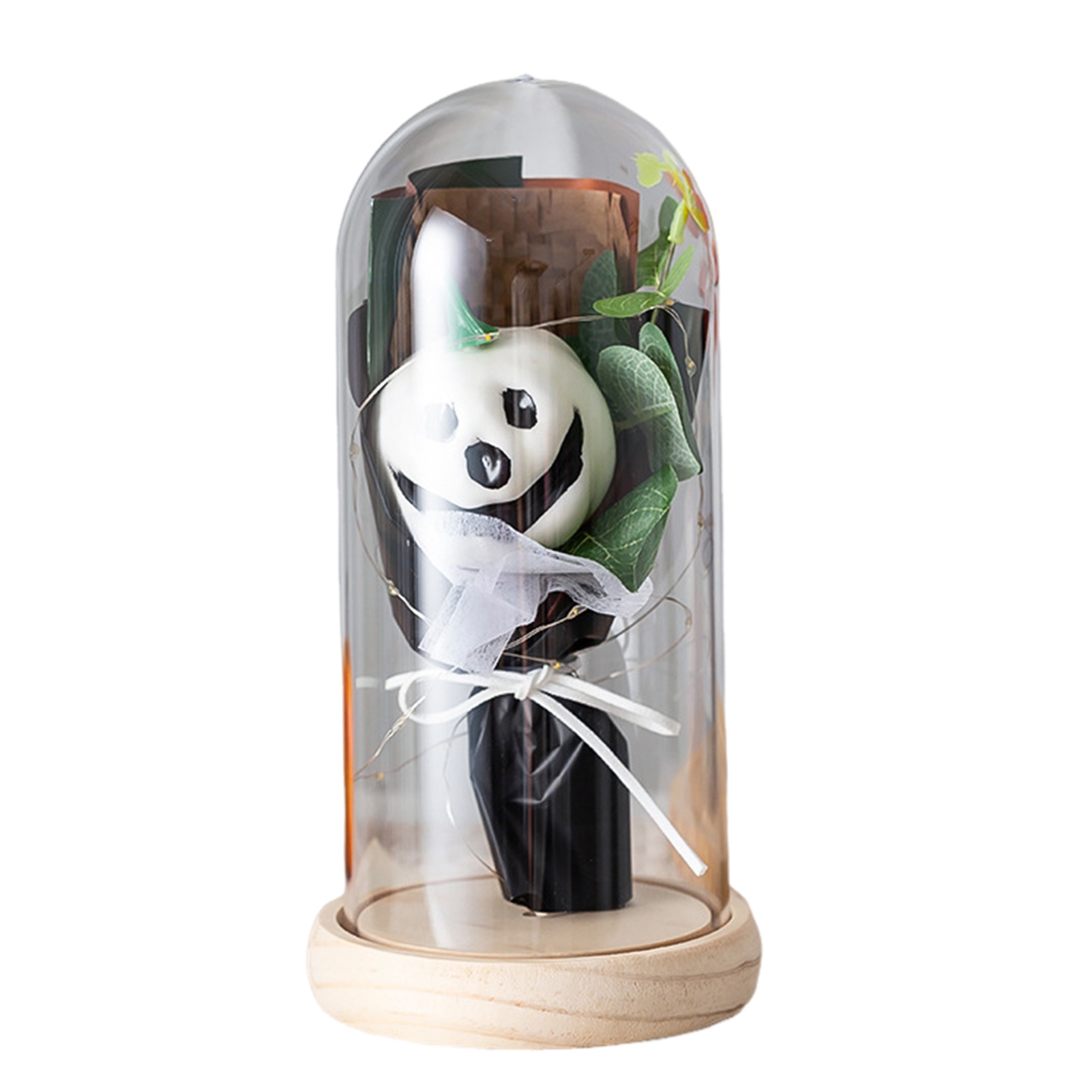 Taolixe Halloween Light Up Pumpkin in Clear Cloche Handmade Glowing ...