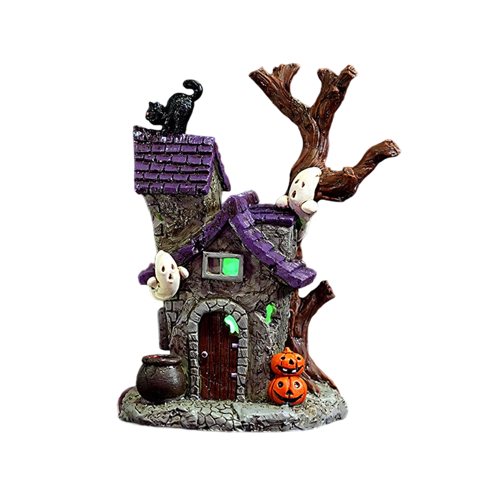 Taolixe Halloween Resin Ornament Creepy Haunted House Tomb Tree Demon ...
