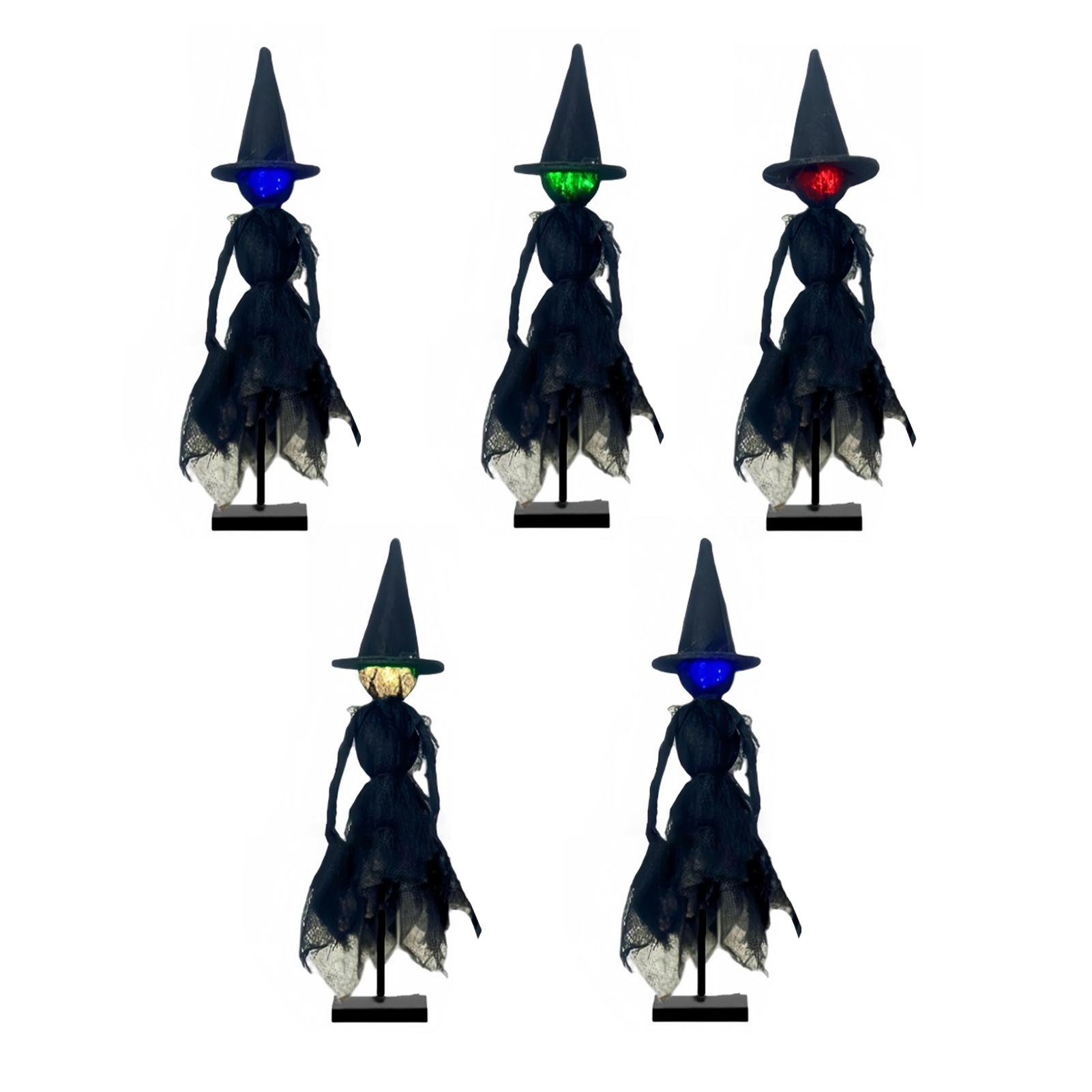 Taolixe Halloween Witch Decoration Light Up Witch Figurine Spooky Witch ...