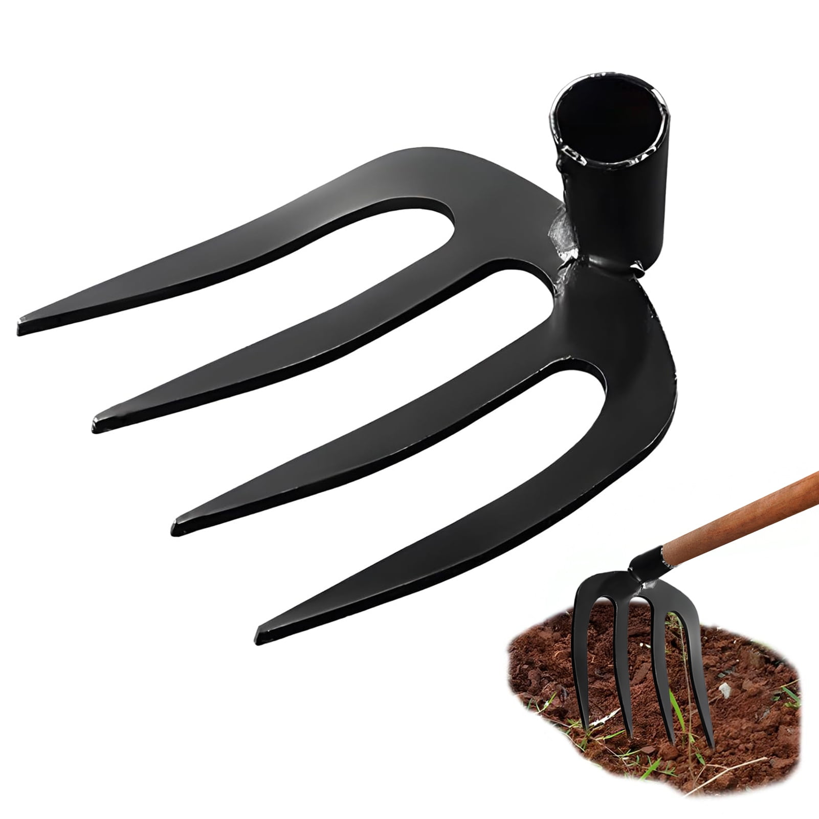Taolixe Heavy Duty Weed Puller Gardening Hand Weeder Steel 4-Tine ...