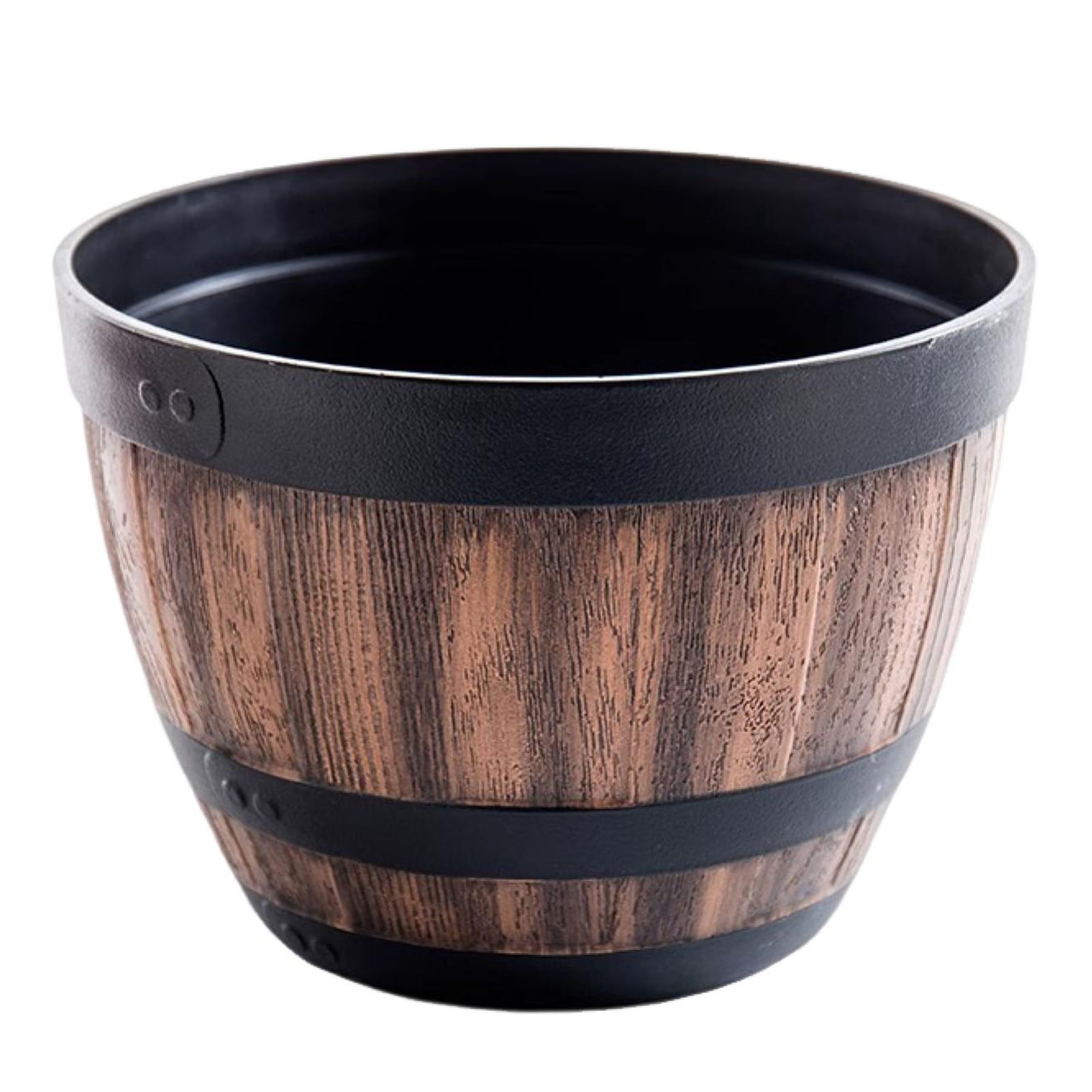 Taolixe Large Flower Pot Whiskey Barrel Design Plant Pot with Drainage ...