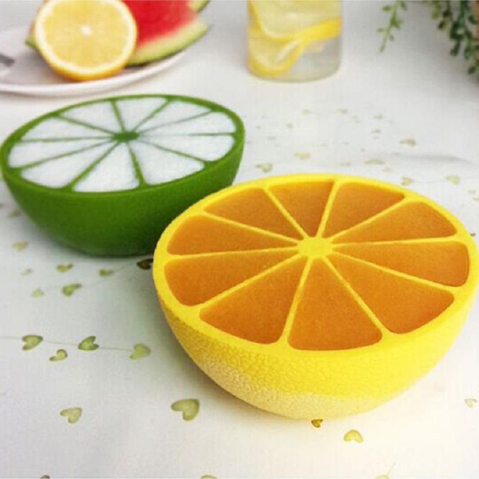 Taolixe Lemon-Shaped Ice Cube Tray 10-Cavity Silicone Ice Mold for DIY ...