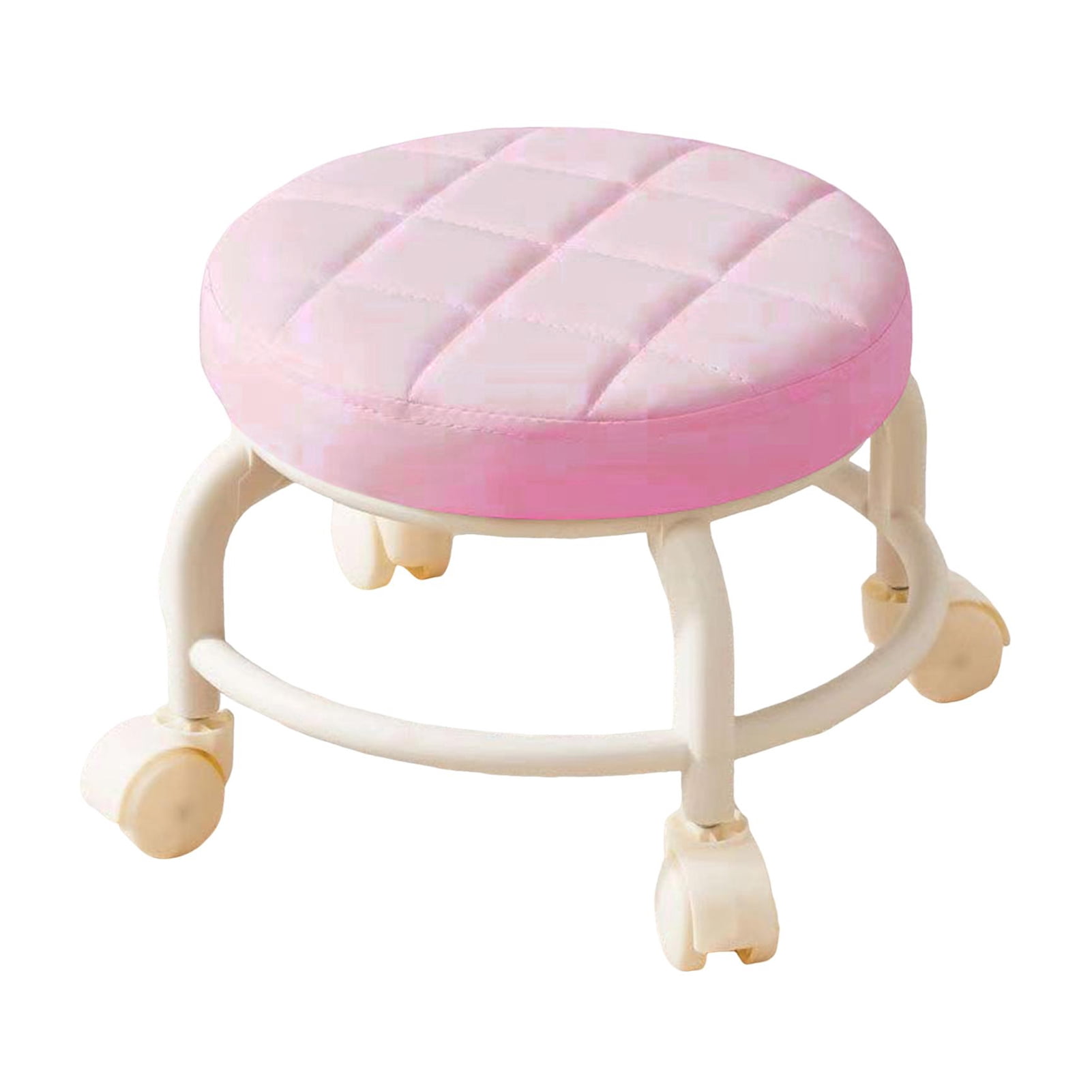 Taolixe Low Rolling Stool with 360 Degrees Swivel Wheels Faux Leather ...