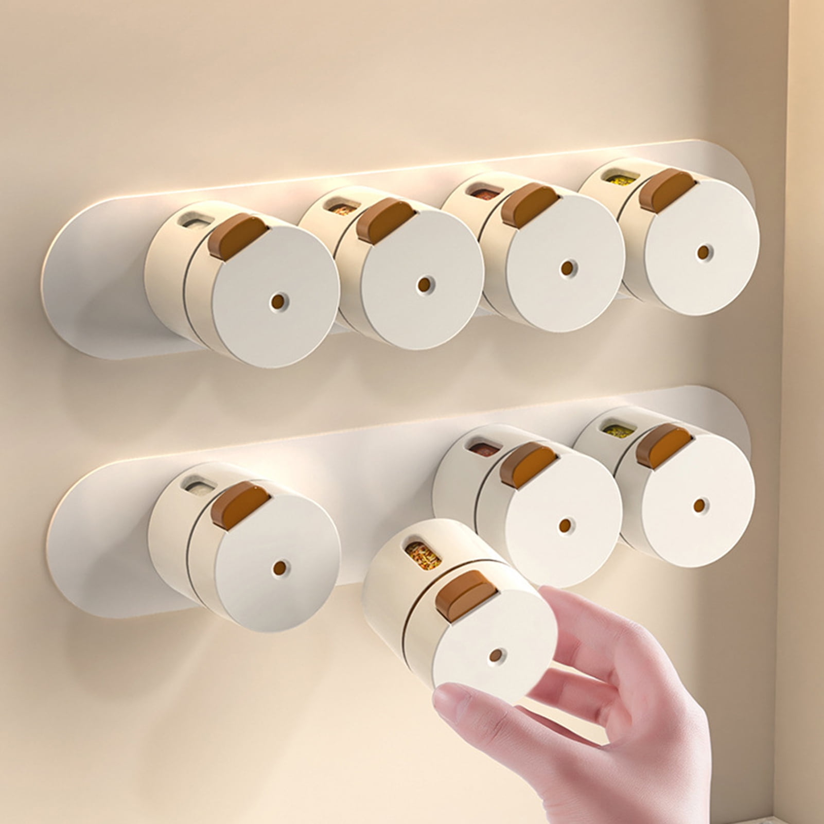 Taolixe Magnetic Spice Jars Set Wall Mounted Measuring Dispenser with ...