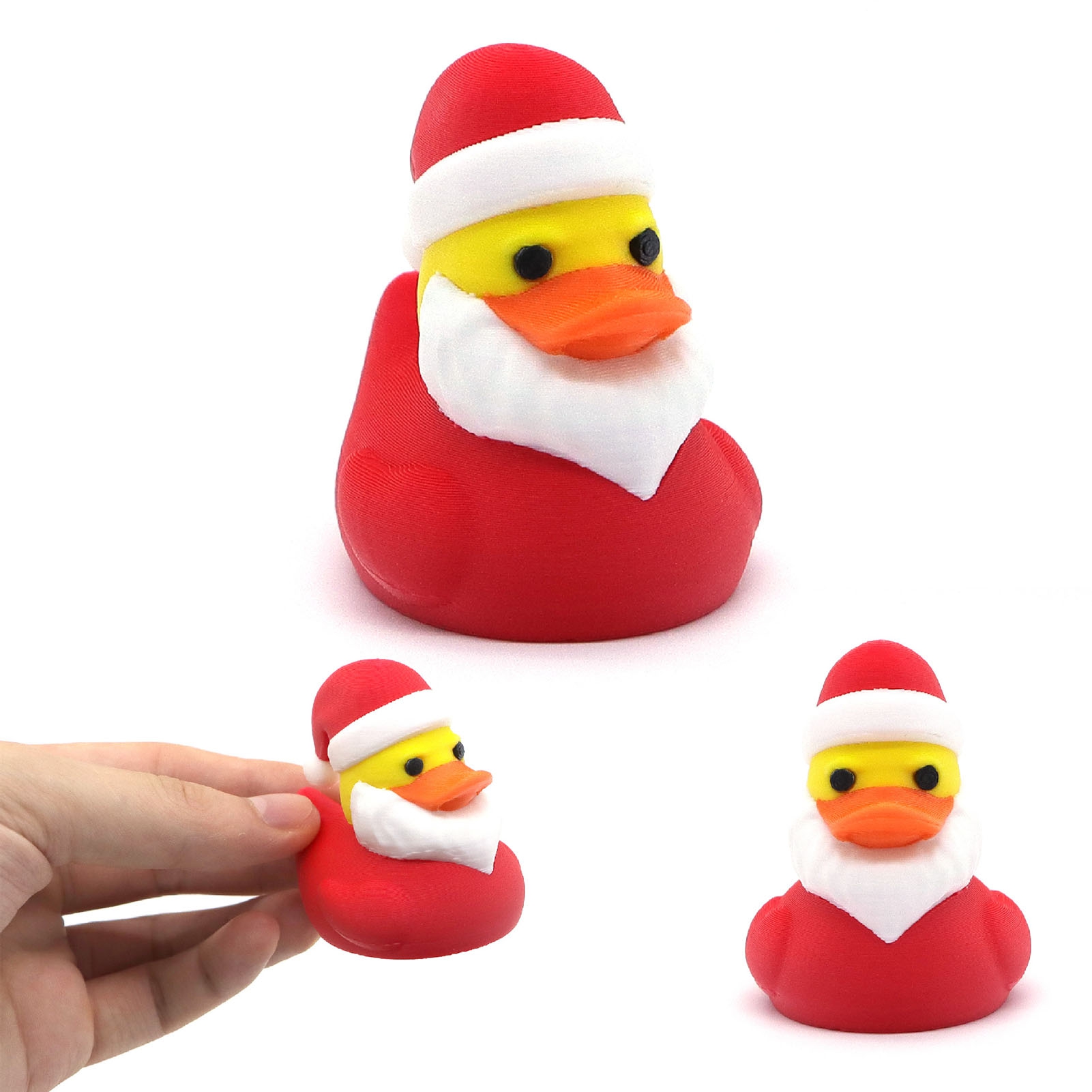 Taolixe Mini Christmas Duck Figurine 3D Printed Santa Claus Hat Duck ...