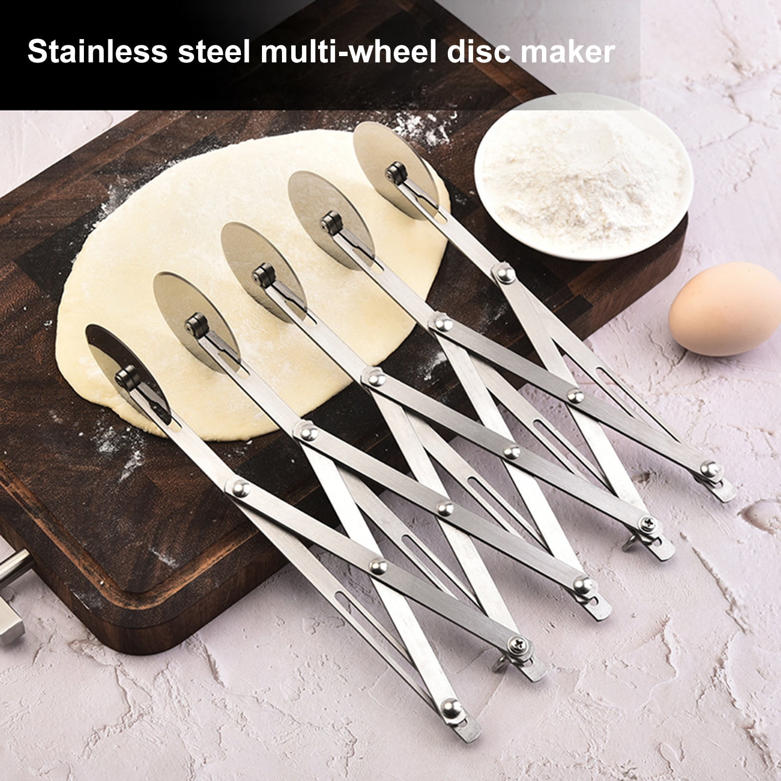 Taolixe Multi-Wheel Pizza Cutter Adjustable 3/5/7 Blade Dough Roller ...