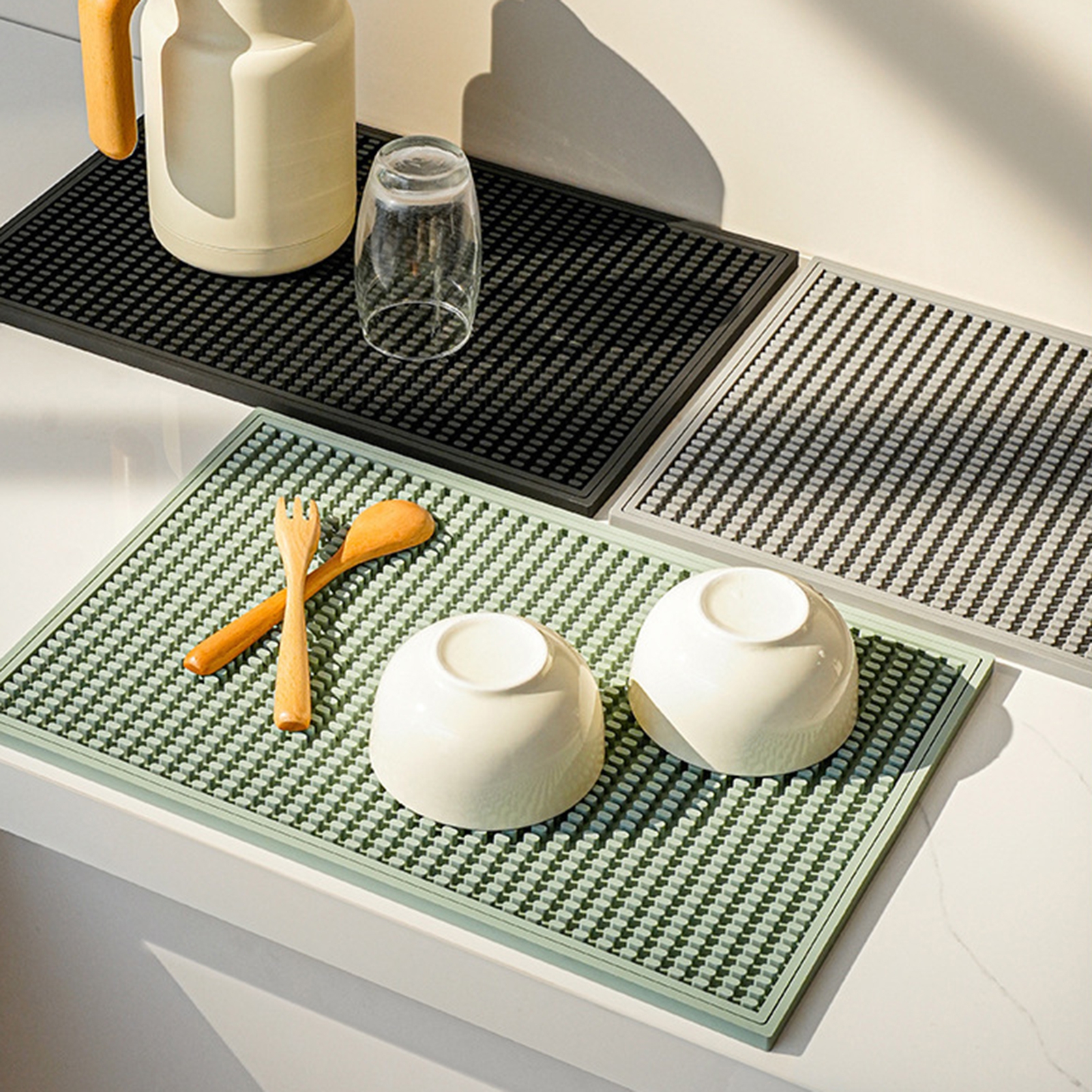 Taolixe Non-Slip PVC Bar Mat Reusable Drain Pad Bowl Plate Table ...