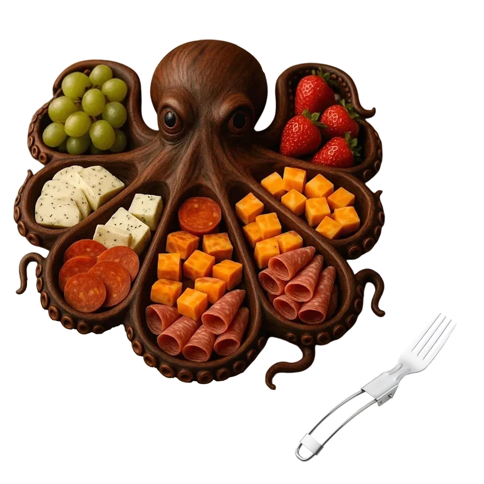 Taolixe Octopus Charcuterie Platter with Fork Ocean Themed Cheese Board ...