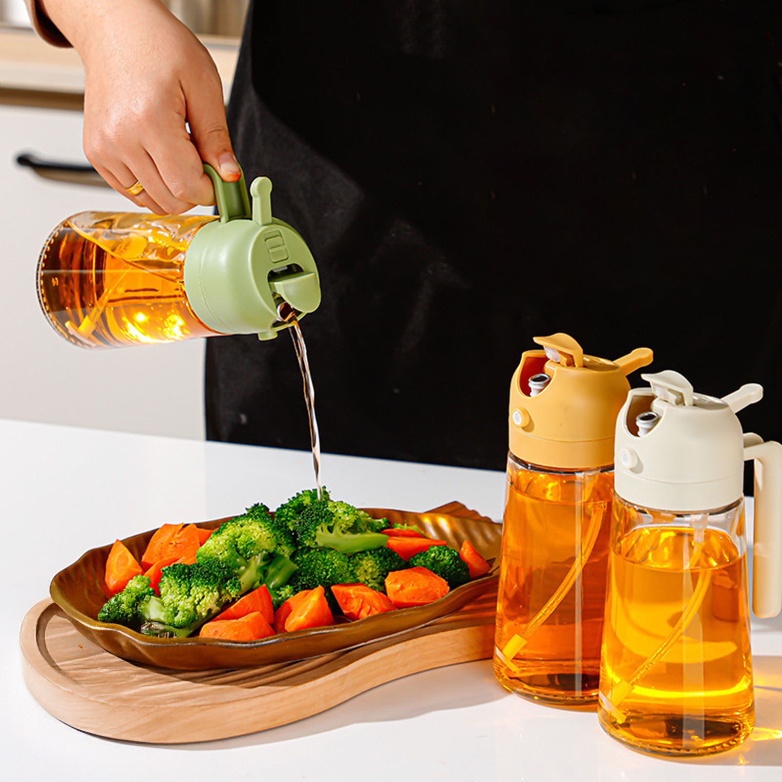 Taolixe Oil Pot 2-in-1 Design Food Grade PP Lead-Free Glass Transparent ...