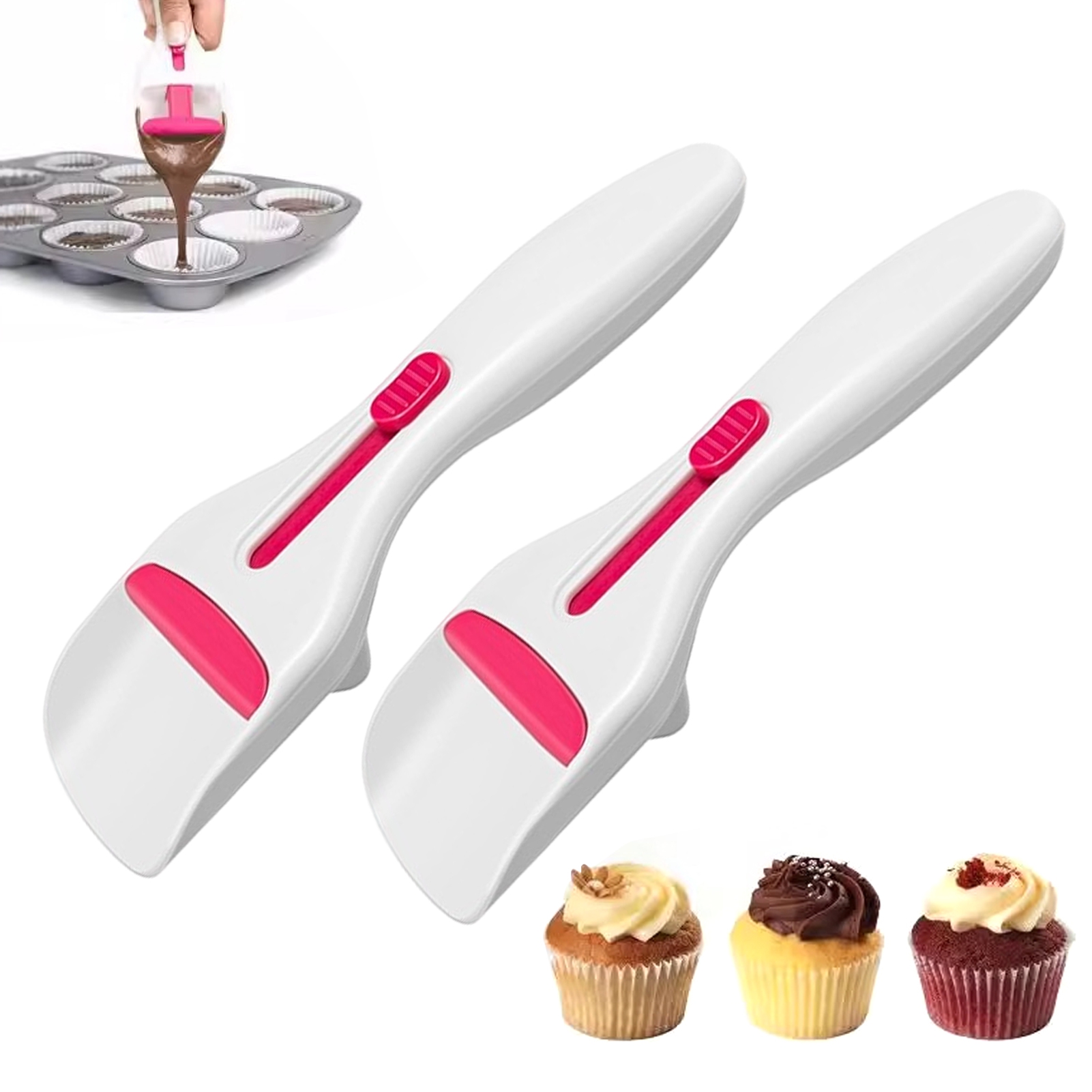 Taolixe One-Touch Batter Dispenser Non-Stick Cupcake Scoop with ...