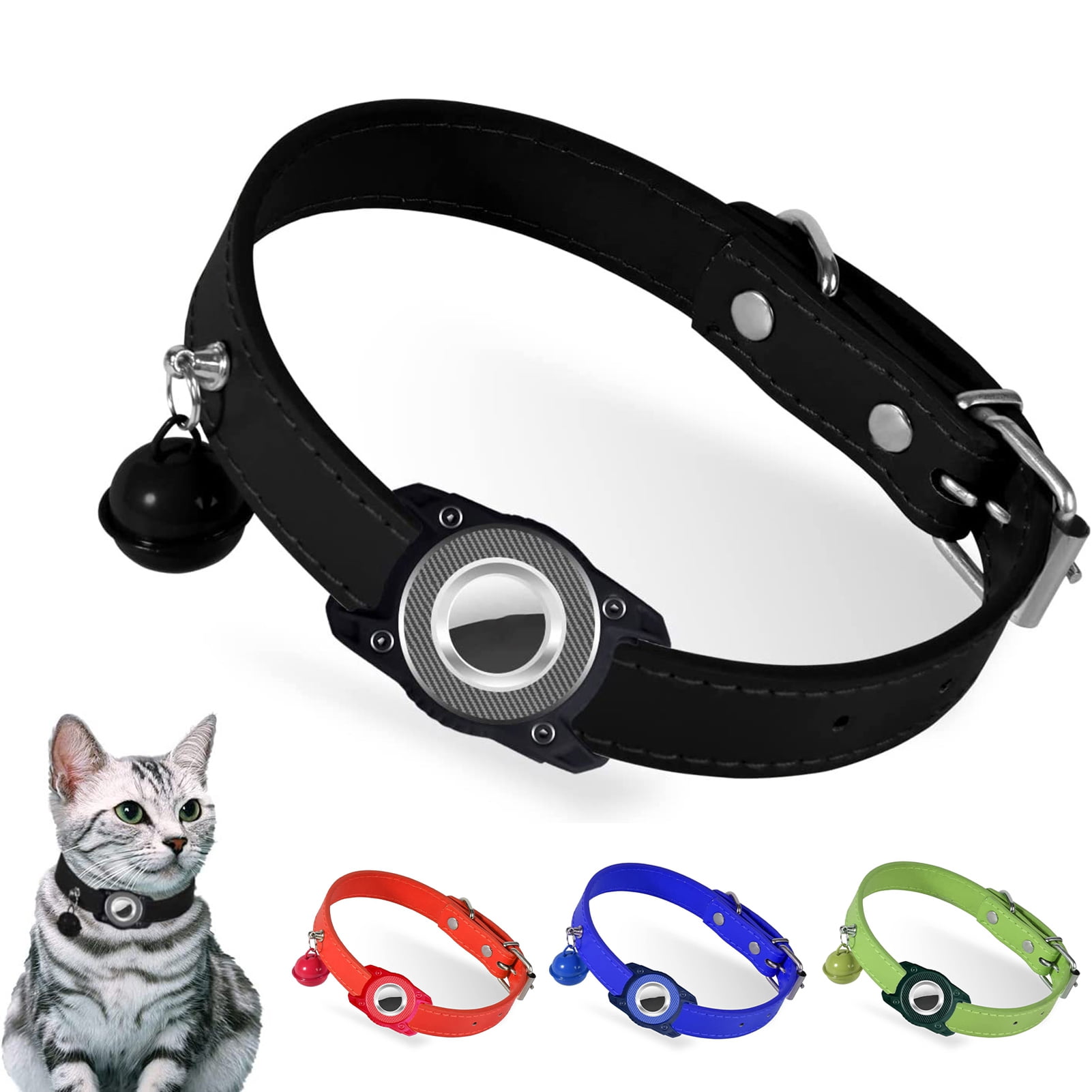 Taolixe Pet Positioning Collar Crisp Bell Faux Leather Pet Tracking ...