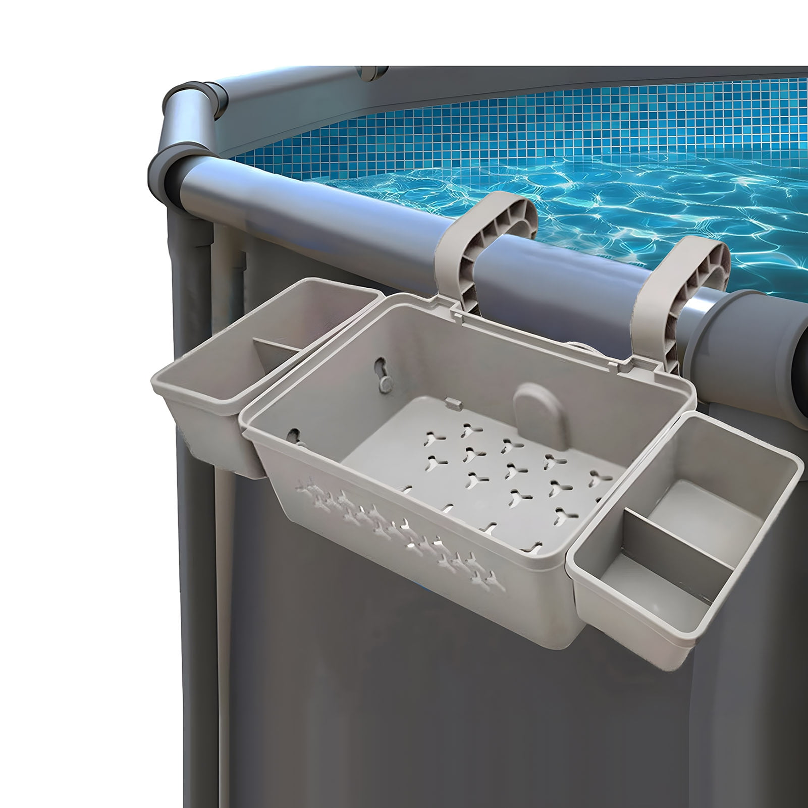 Taolixe Poolside Storage Organizer with Hook Cup Holder Pool Storage ...