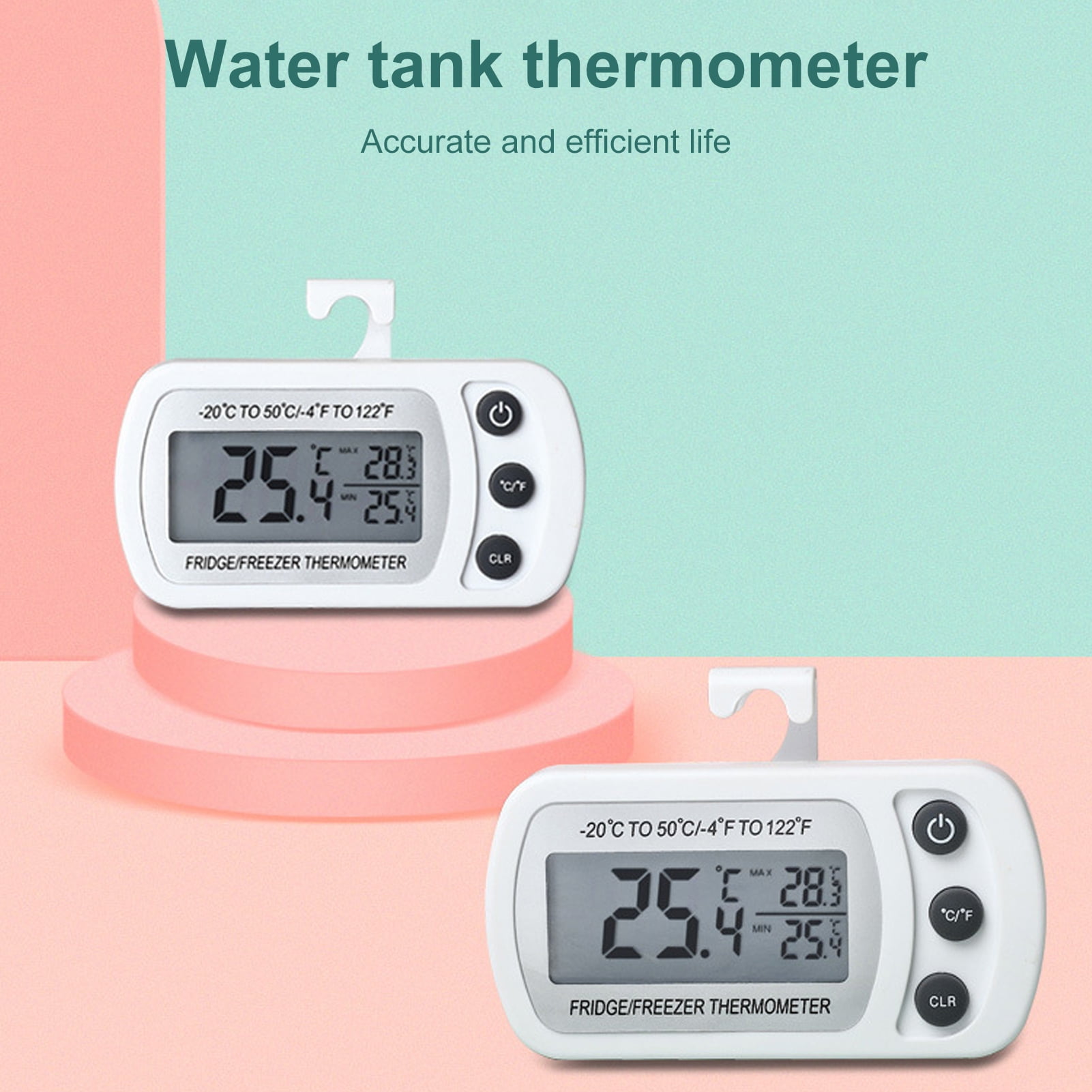 Taolixe Refrigerator Thermometer with LCD Display Waterproof Freezer ...