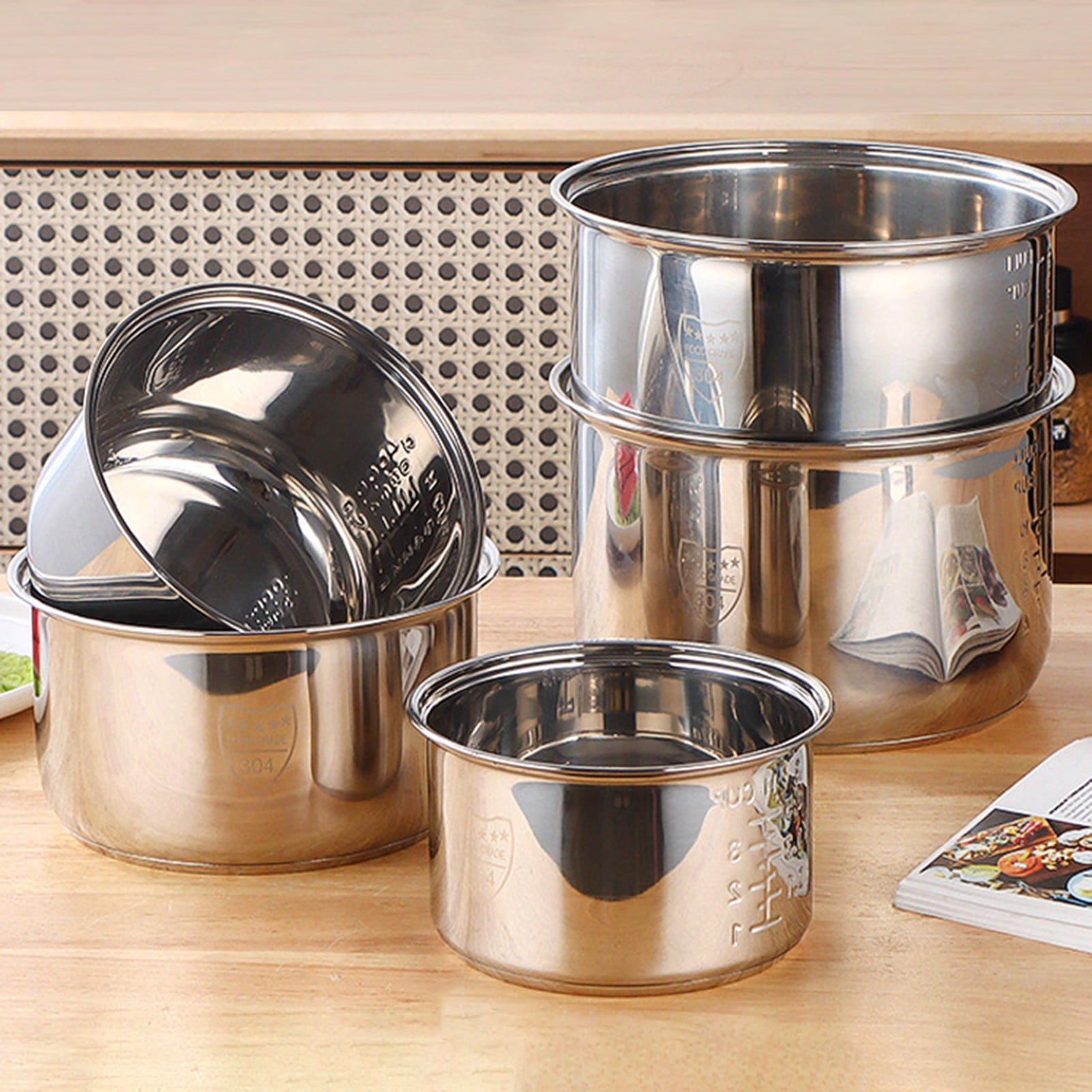 Taolixe Rice Cooker Inner Pot Replacement Stainless Steel High Volume ...