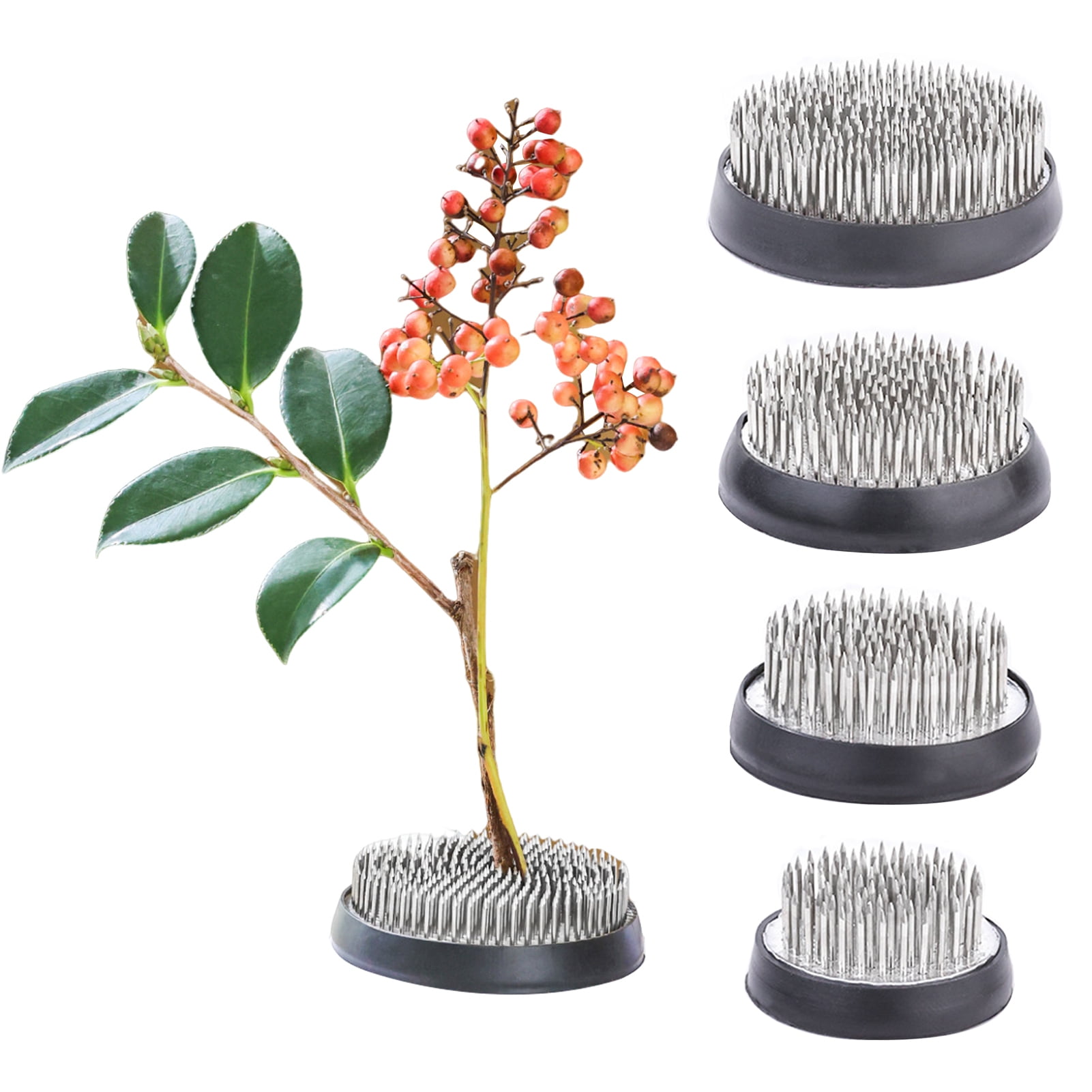 Taolixe Round Ikebana Flower Frog Stainless Steel Ikebana Stand Floral Arrangement Base Flower ...