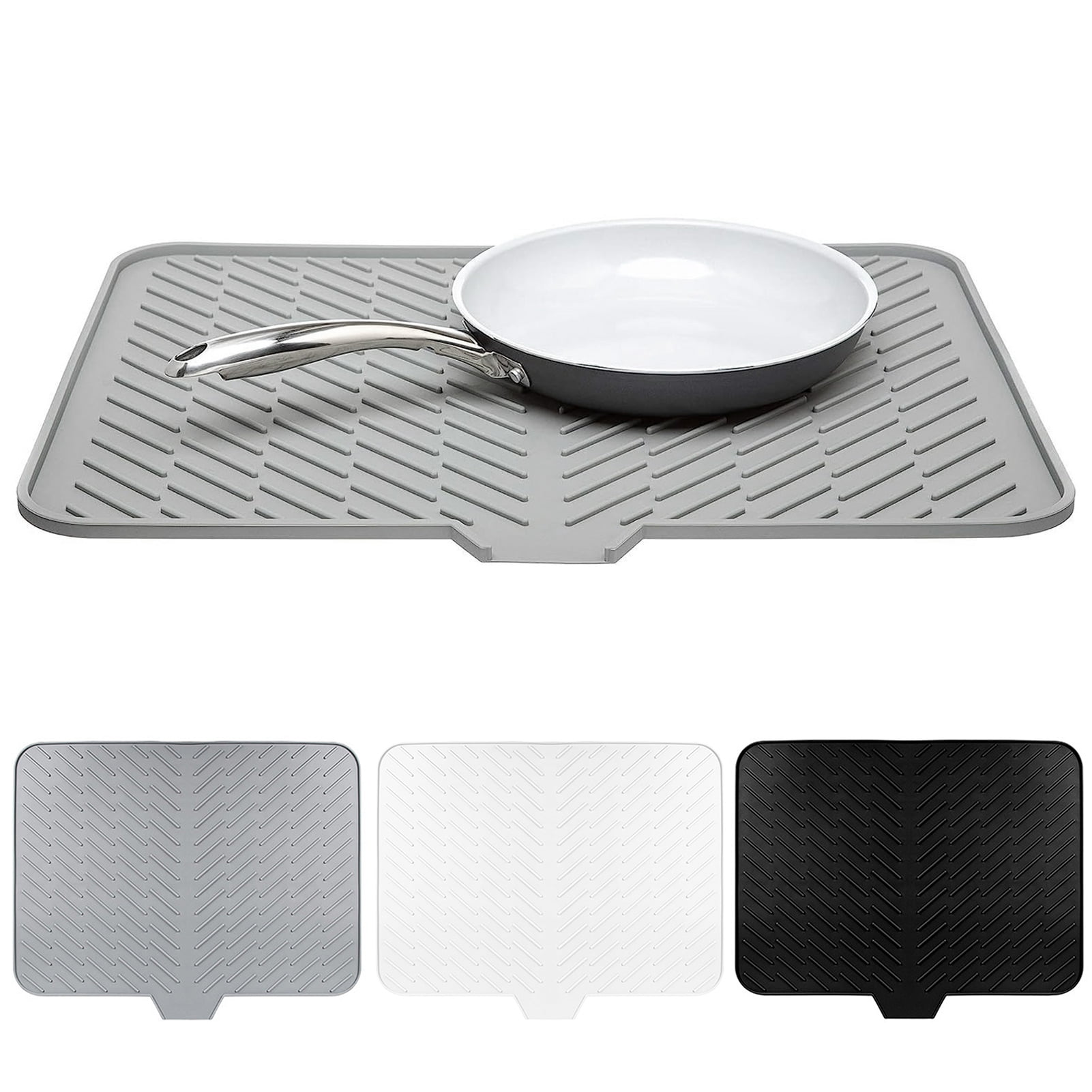 Taolixe Silicone Drain Mat Quick-Drying Design Raised Ridges Bottom ...