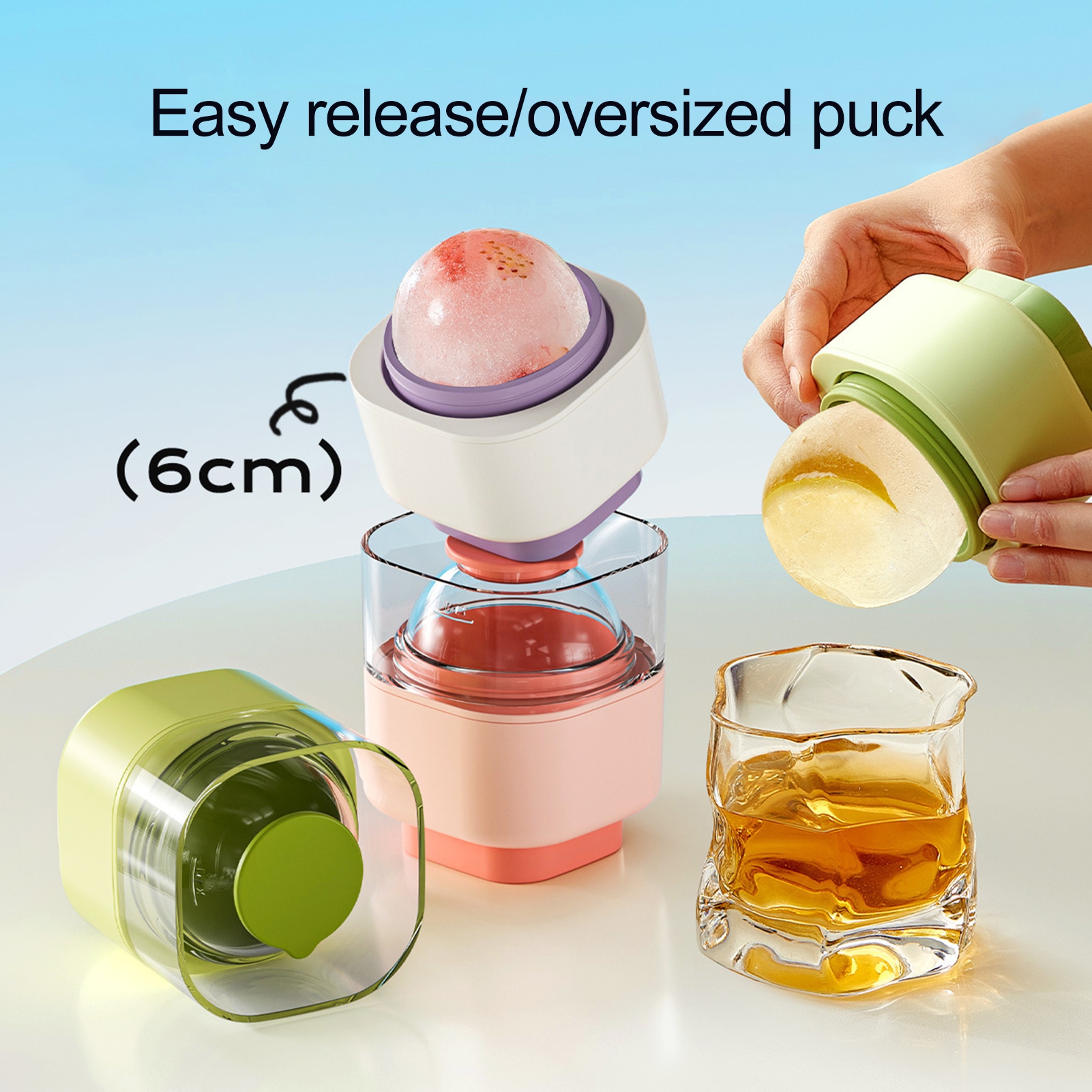 Taolixe Silicone Sphere Ice Mold Easy Release Circle Ice Hockey Mold ...