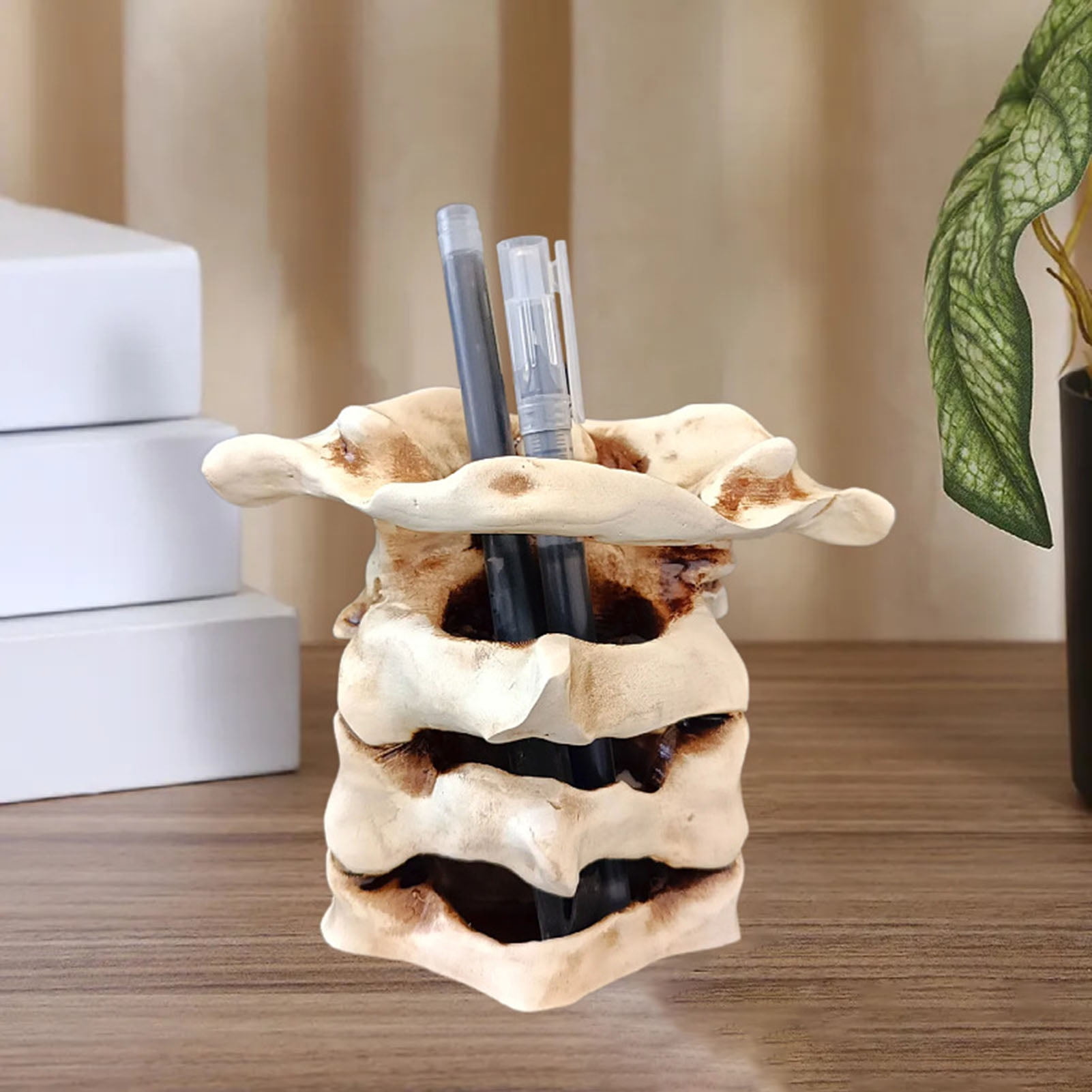Taolixe Simulated Spine Pen Holder Vertebral Column Resin Stationery ...