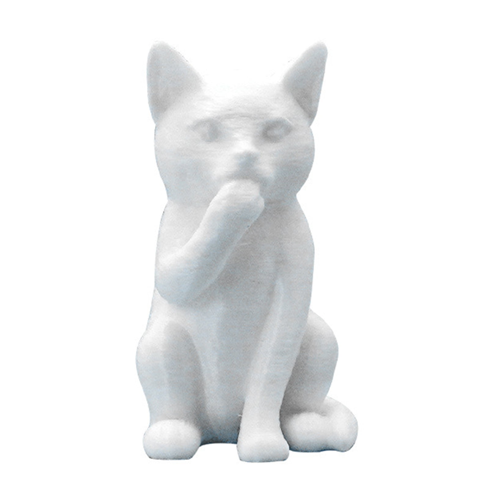 Taolixe Smart Cat Ornament No See Speak Hear Mini Cat Statue Plastic ...