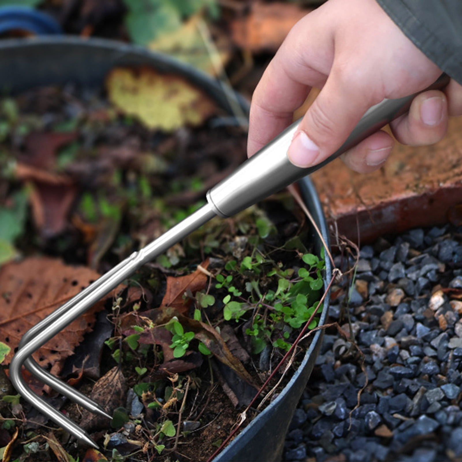 Taolixe Soil Loose Rake Manual Hand Weeder Tool with Handle Comfortable ...