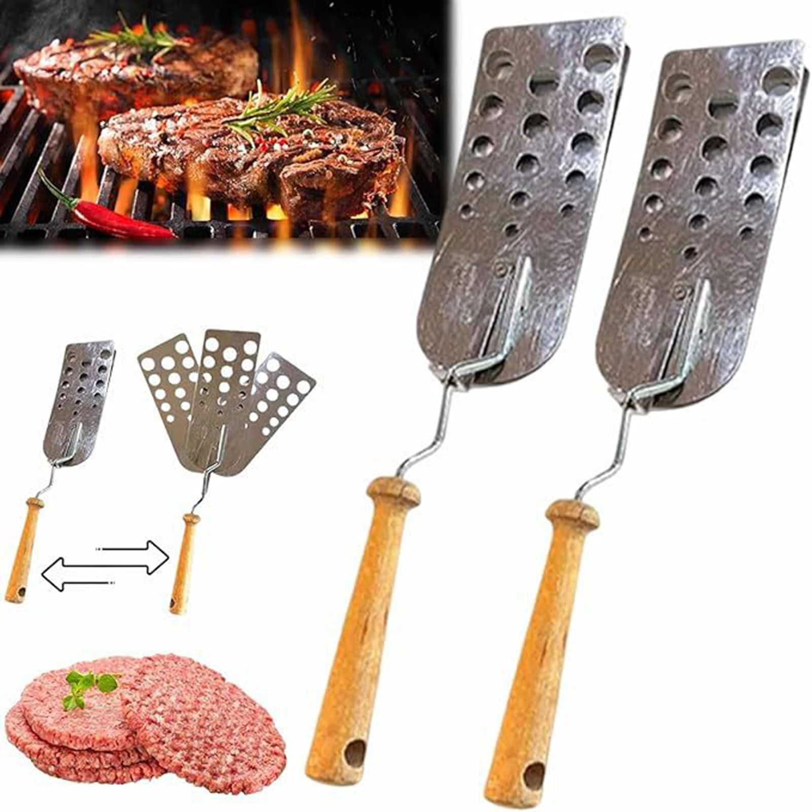 Taolixe Stainless Steel BBQ Spatula Creative Hot Meat Patty Scraper ...