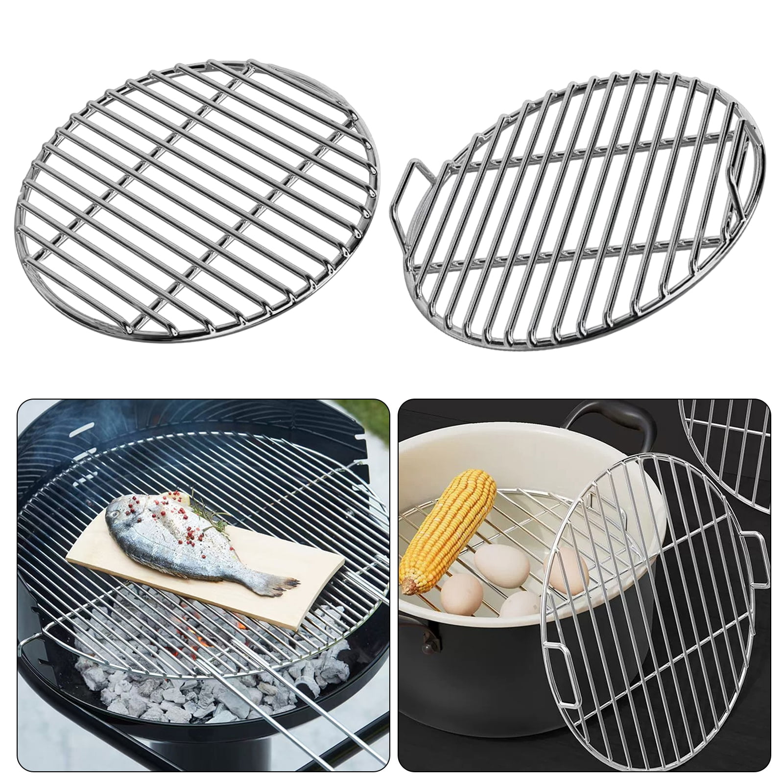 Taolixe Stainless Steel Round Grill Grate Extra Thick Replacement ...