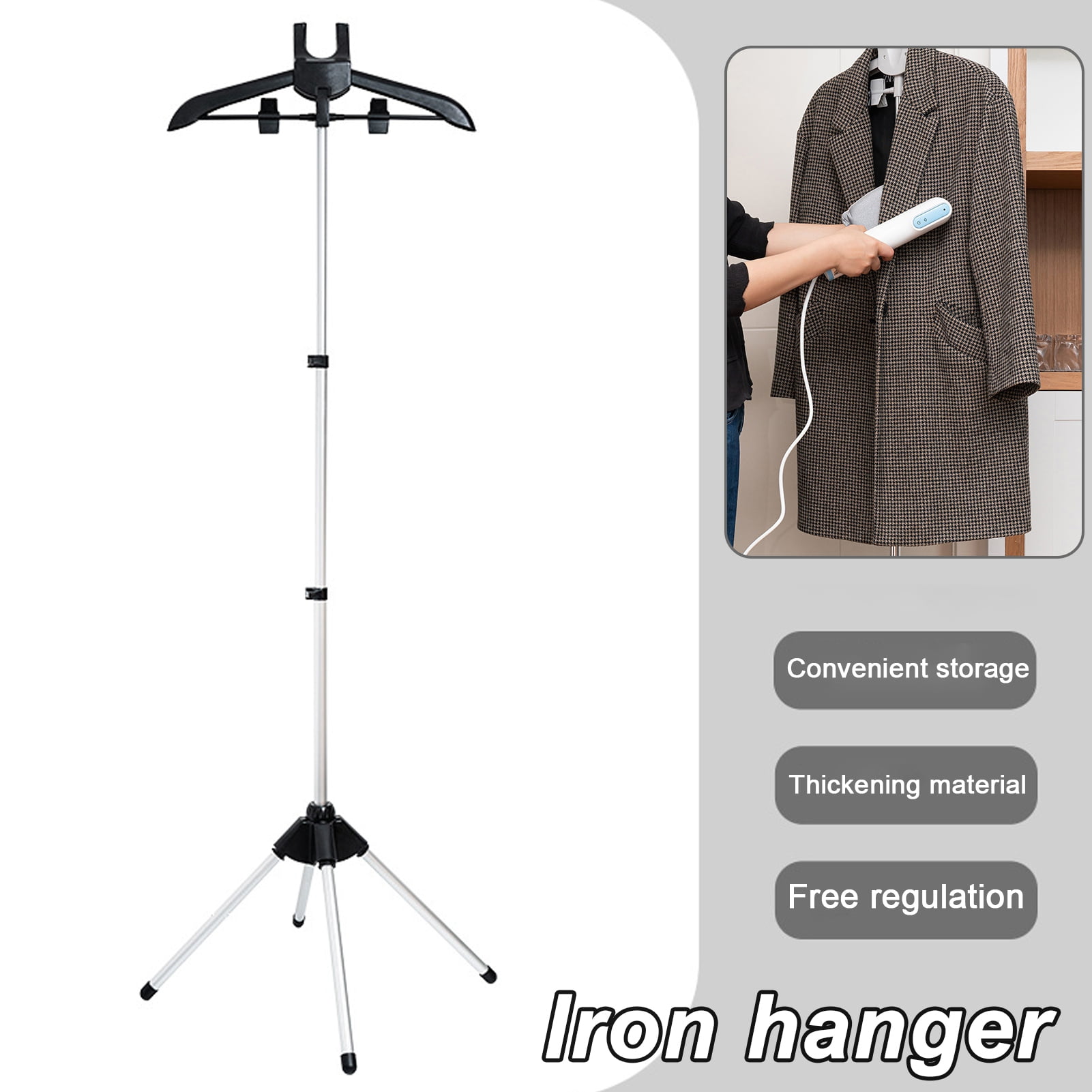 Taolixe Steaming Clothes Hanger Height Adjustable Foldable Standing ...