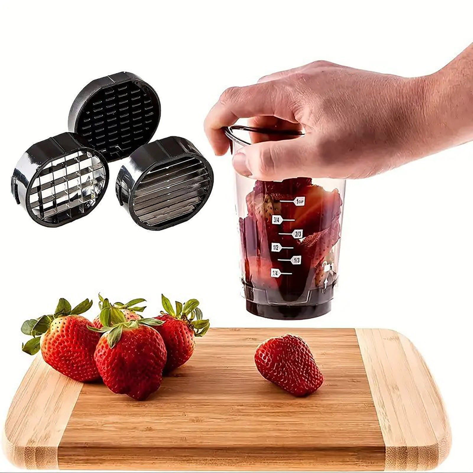Taolixe Strawberry Cutter with 8 Stainless Blades Berry Egg Cutter ...