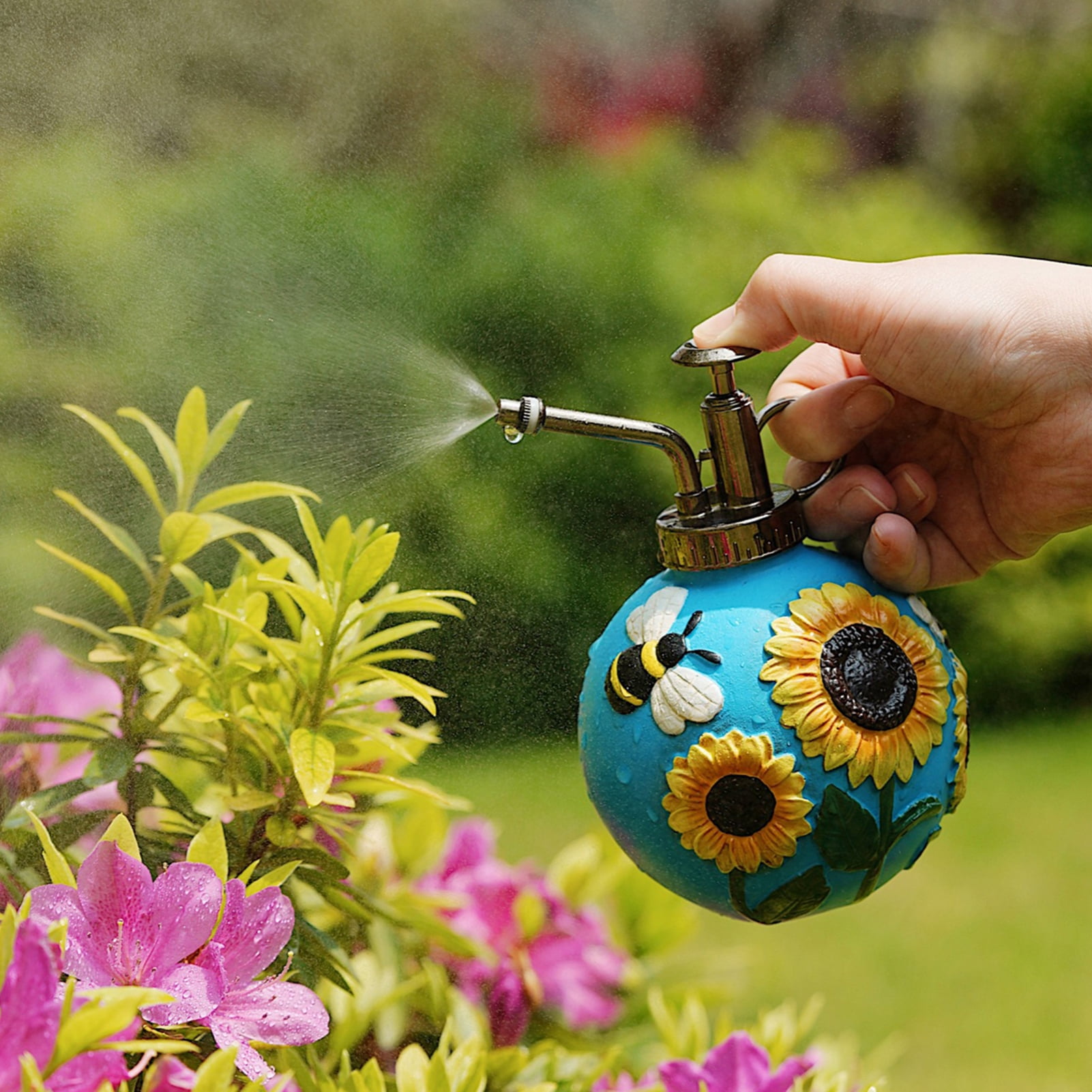 Taolixe Sunflower Spray Bottle One-Handed Watering Can with Top Pump Retro Small Spray Bottle ...
