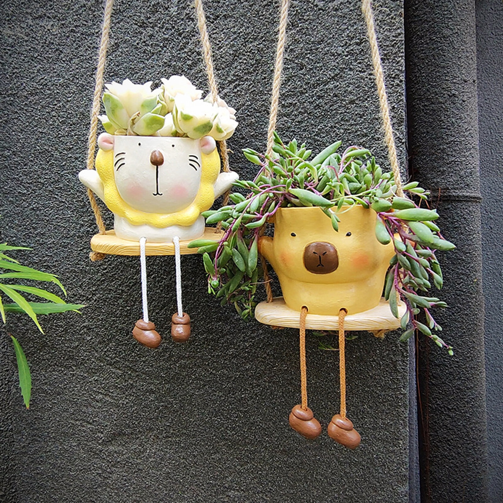 Taolixe Swing Animal Planter Wall Hanging Flower Pot Cartoon Capybara ...