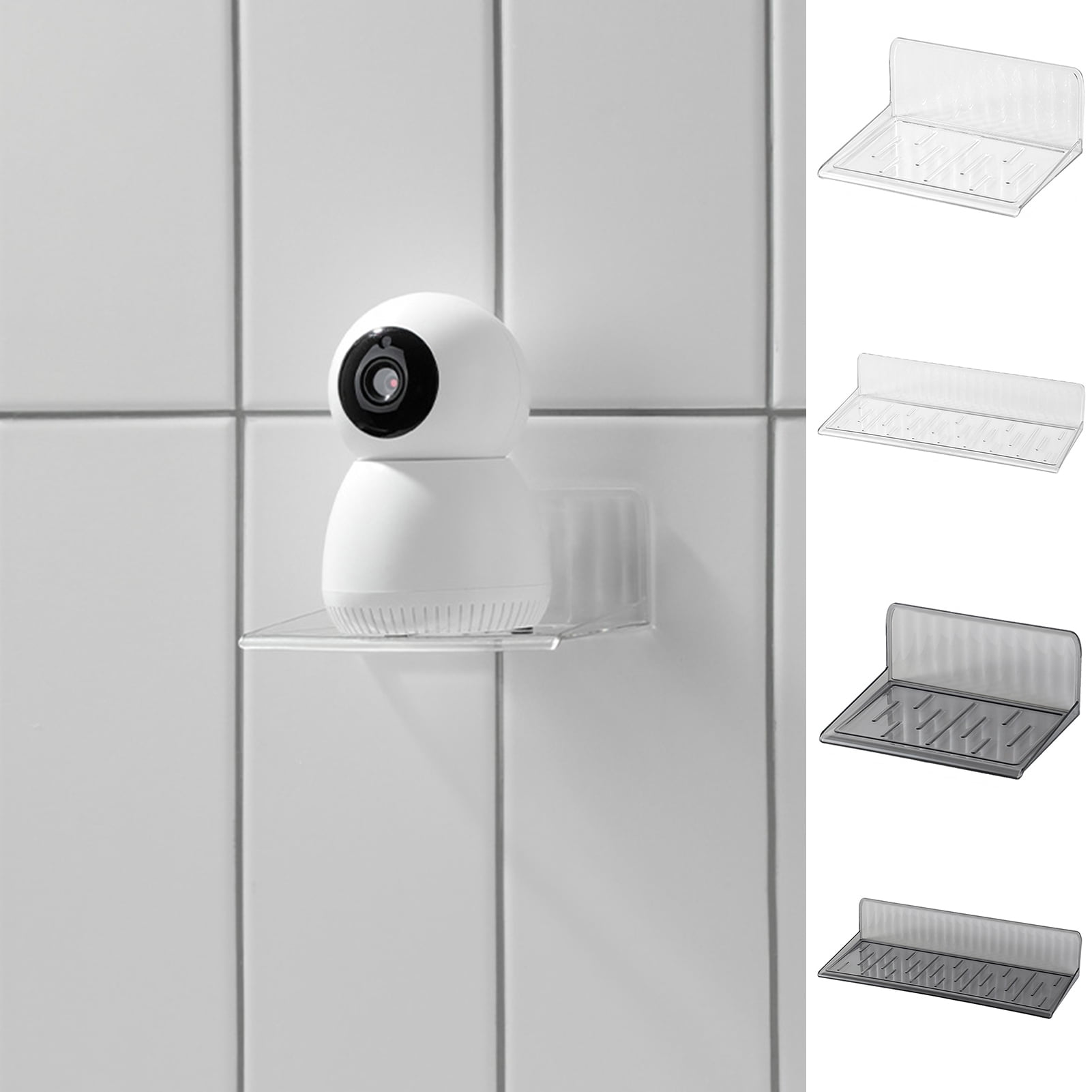 Taolixe Transparent Wall Mount Shelf No Drill Anti-Slip Great Load ...
