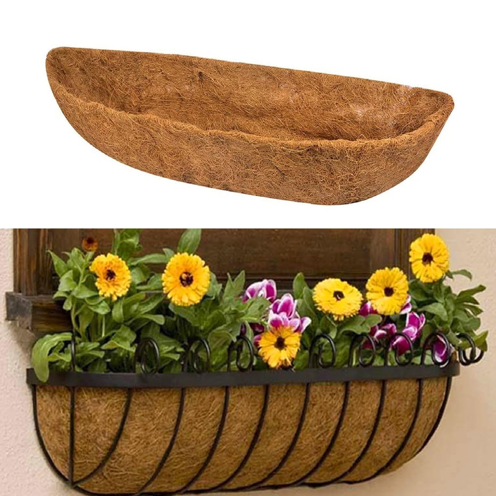 Taolixe Trough Coco Liners for Planters Hanging Basket Coconut Fiber ...