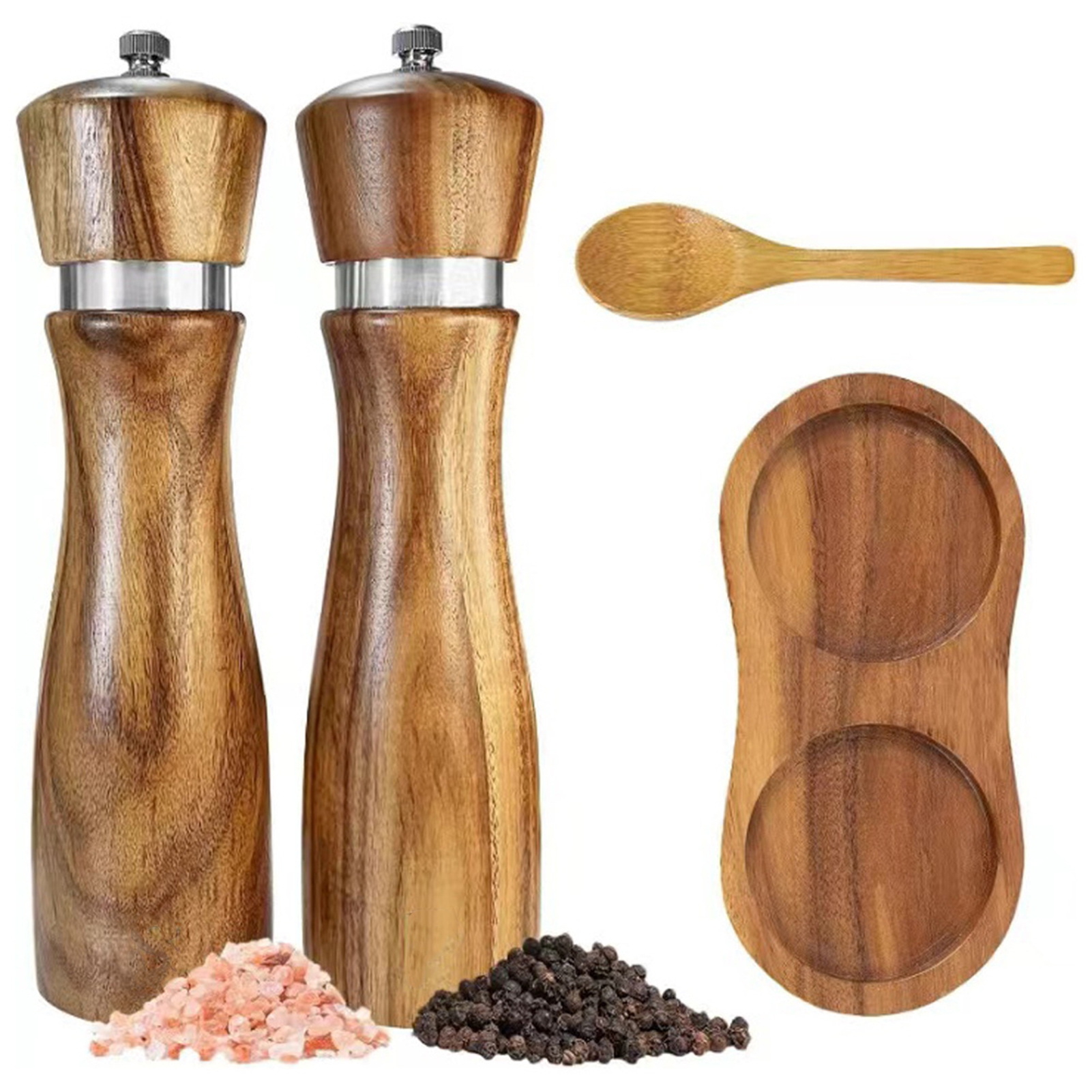 Taolixe Wood Salt And Pepper Shaker Adjustable Simple Operation ...