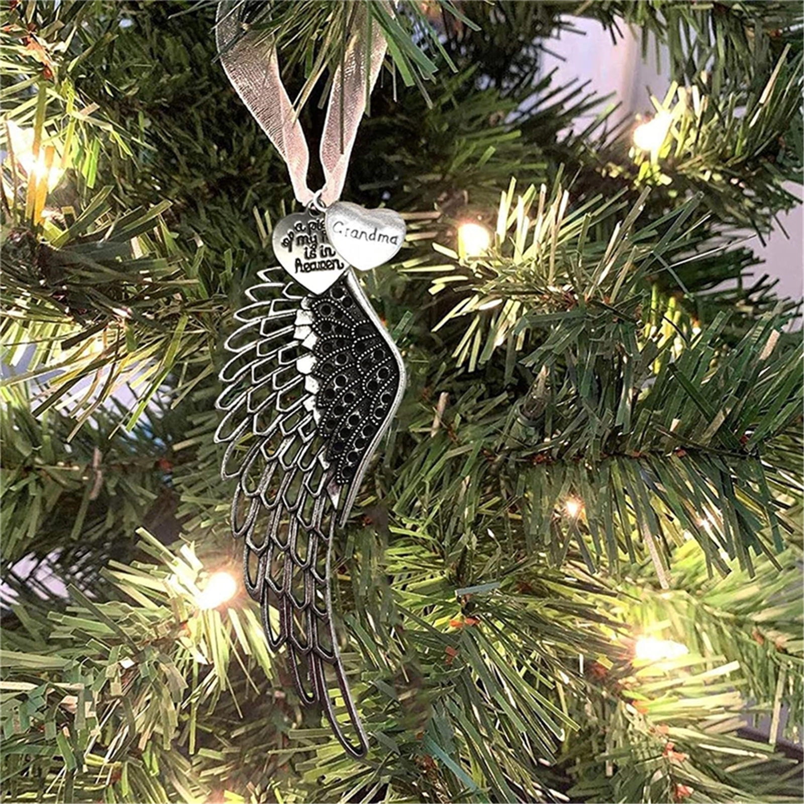 Beautynvta Christmas Hanging Ornament, Alloy Angel Single Wing Hanging ...