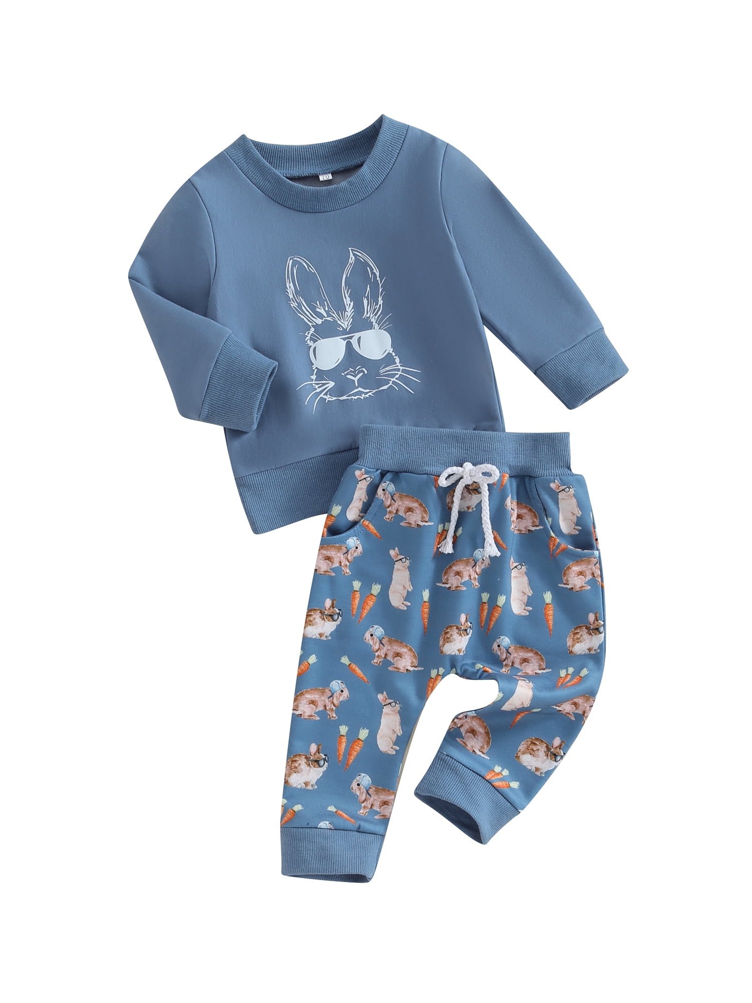 Taoocy Baby Boy Girl Outfits Long Sleeve Sweatshirt Carrot Print ...