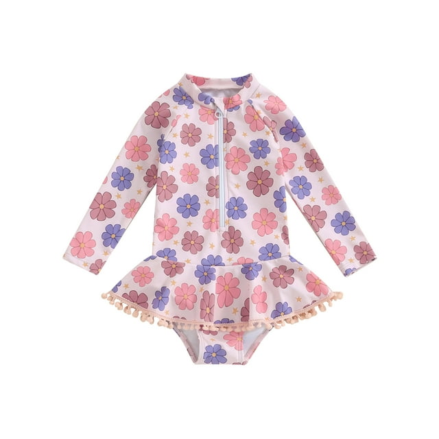 Taoocy Kids Baby Girls Summer Rash Guards One Piece Swimsuits Little ...