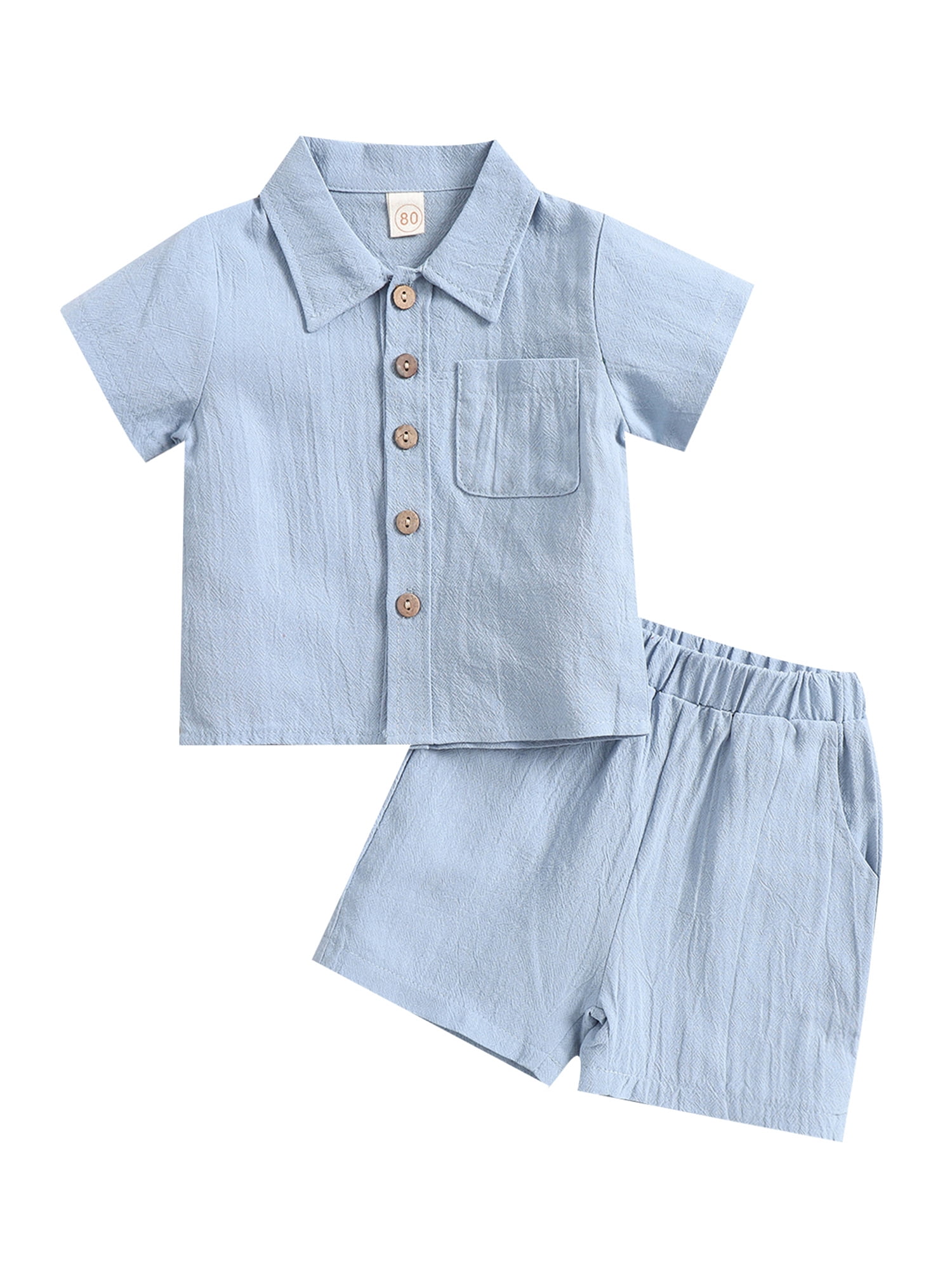 Taoocy Toddler Baby Boy Clothes Summer Outfit Cotton Linen Short Sleeve ...