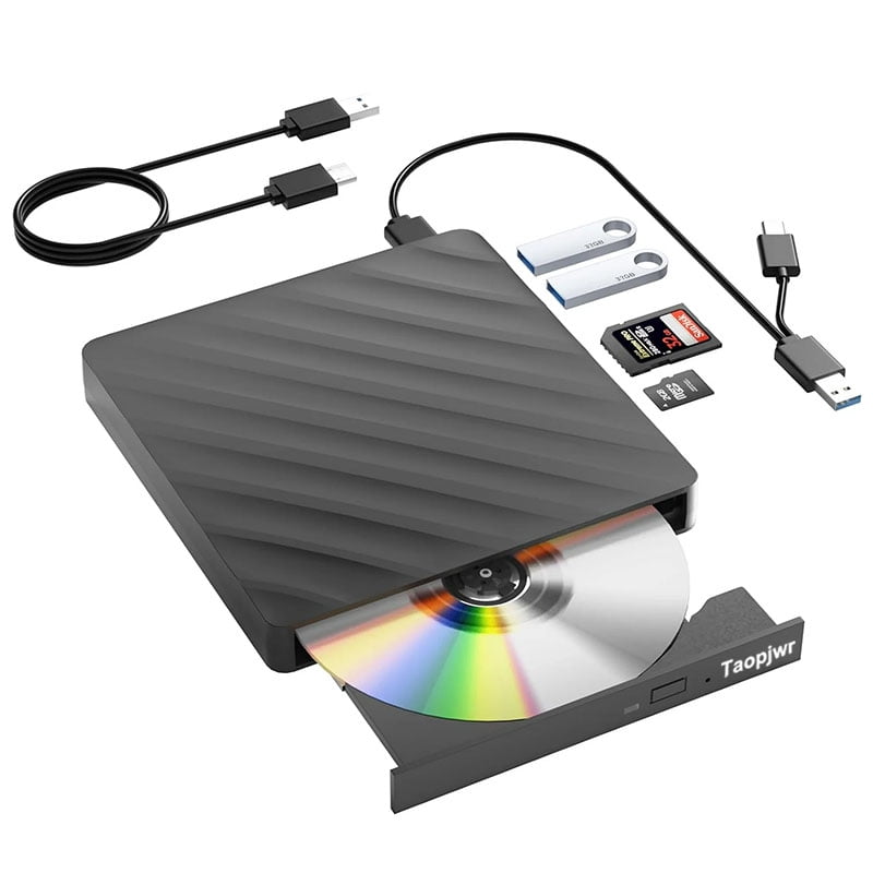 Taopjwr External Blu Ray Drive, 5 in 1 Portable Blu Ray Player with USB ...